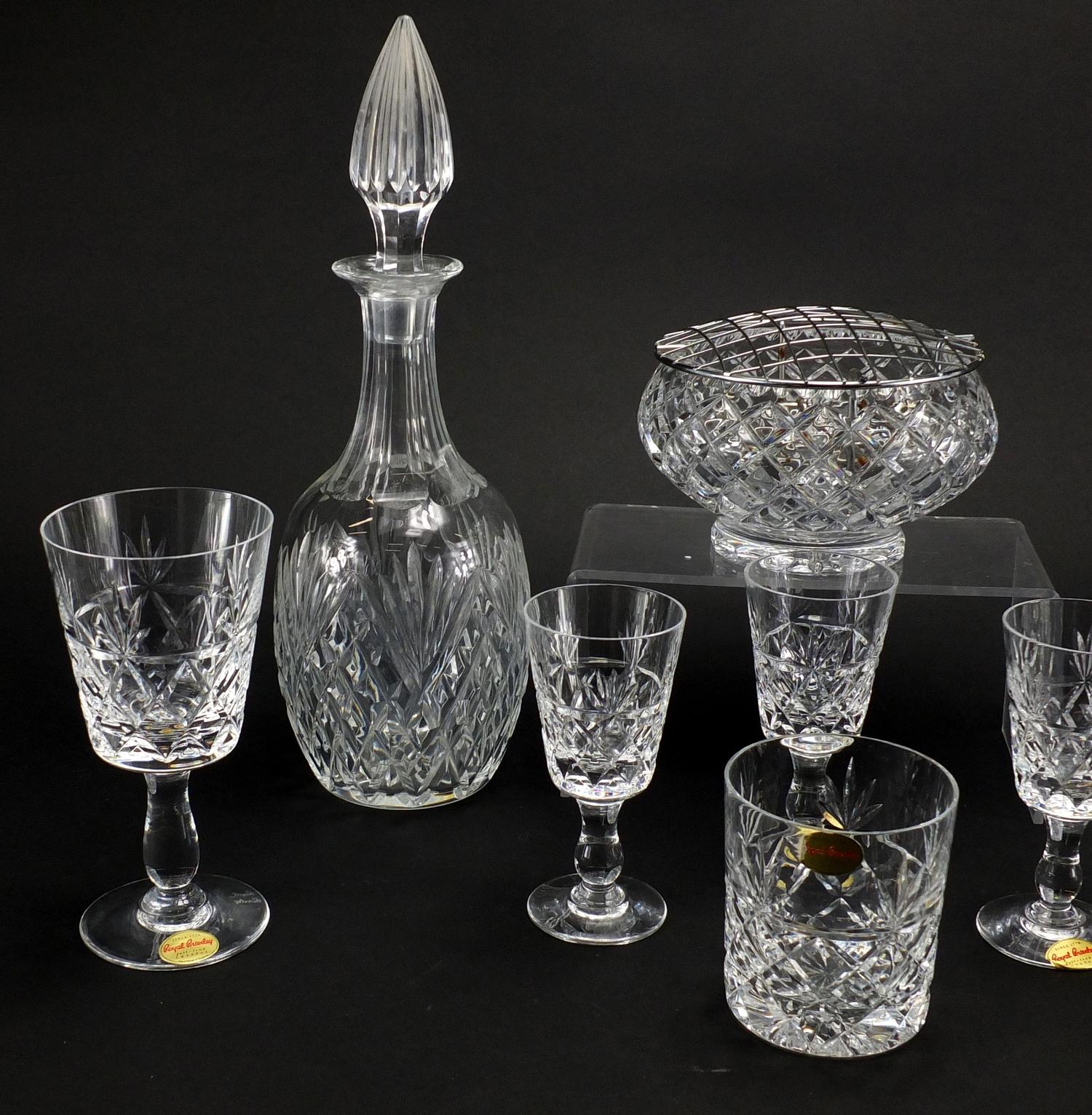 Royal Brierley cut crystal including two decanters and glasses, some ...