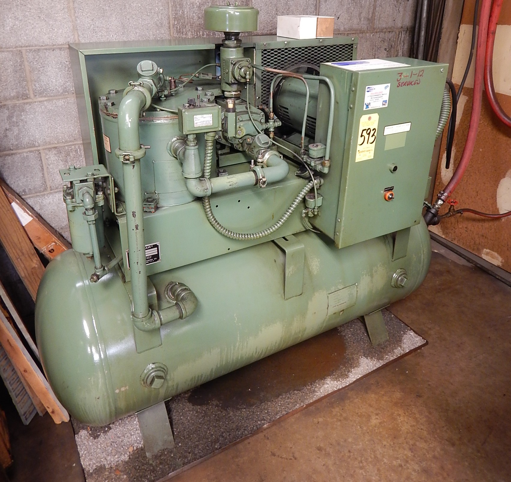 Joy Twistair Model TA-015BAN2C Air Compressor, 15 HP, s/n 138218