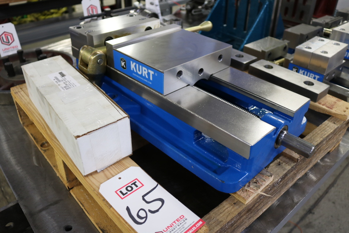 LOT - KURT 8" MACHINE VISE, MODEL D810, W/ (4) STEEL JAWS AND KURT VISE ...