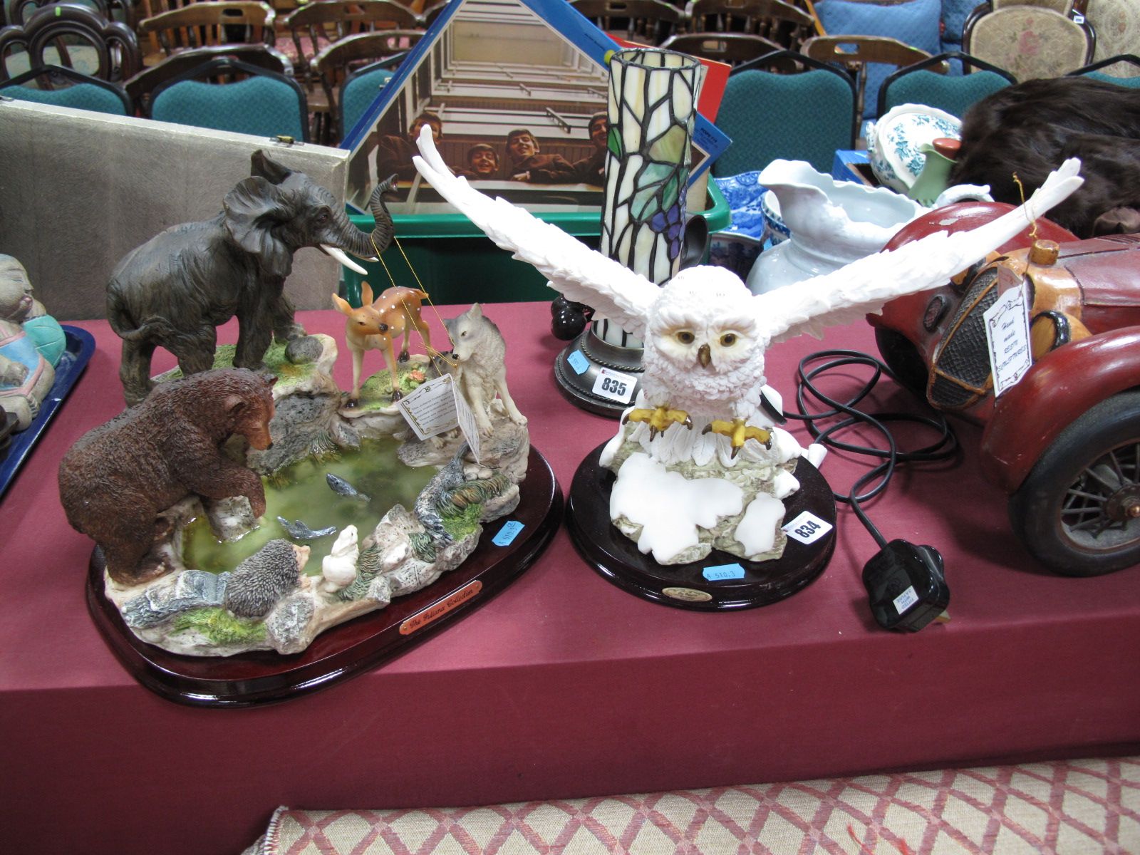 The Juliana Collection Hand Made Resin Sculptures, of animals by a pond ...