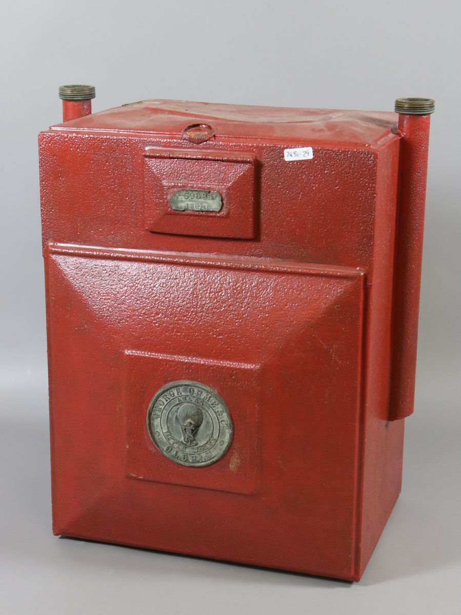 A vintage gas meter for ten lights bearing manufacturers mark George ...