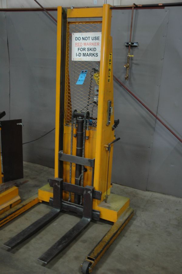 1,500 LB. CAPACITY LIFT-RITE MODEL L68 ELECTRIC LIFT PALLET STACKER; S ...