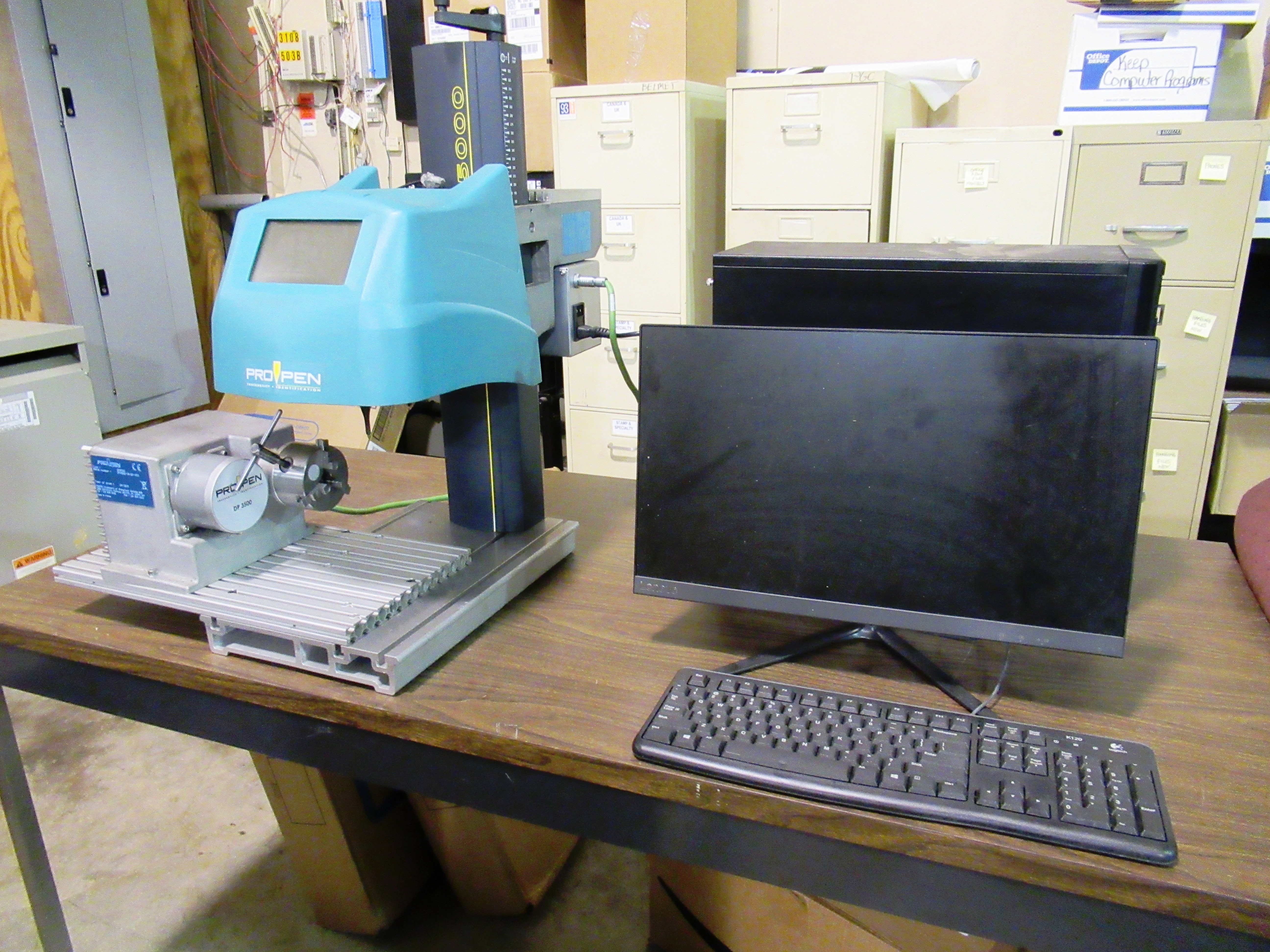 Propen P5000 4-Axis CNC Parts Marker with Propen DP3500 3'' 4th Axis ...