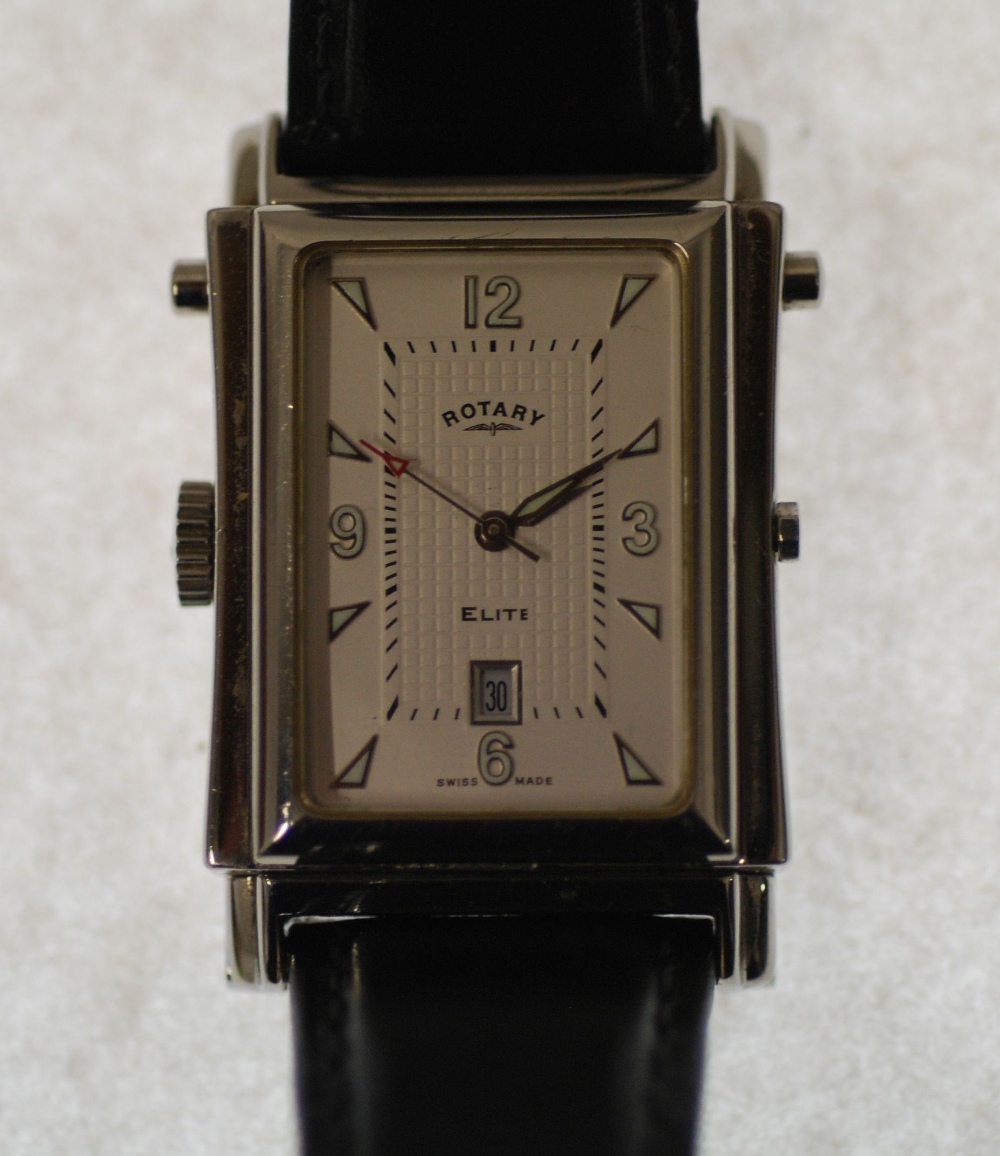 GENT'S ROTARY ELITE QUARTZ REVERSO WRIST WATCH, with changeable ...