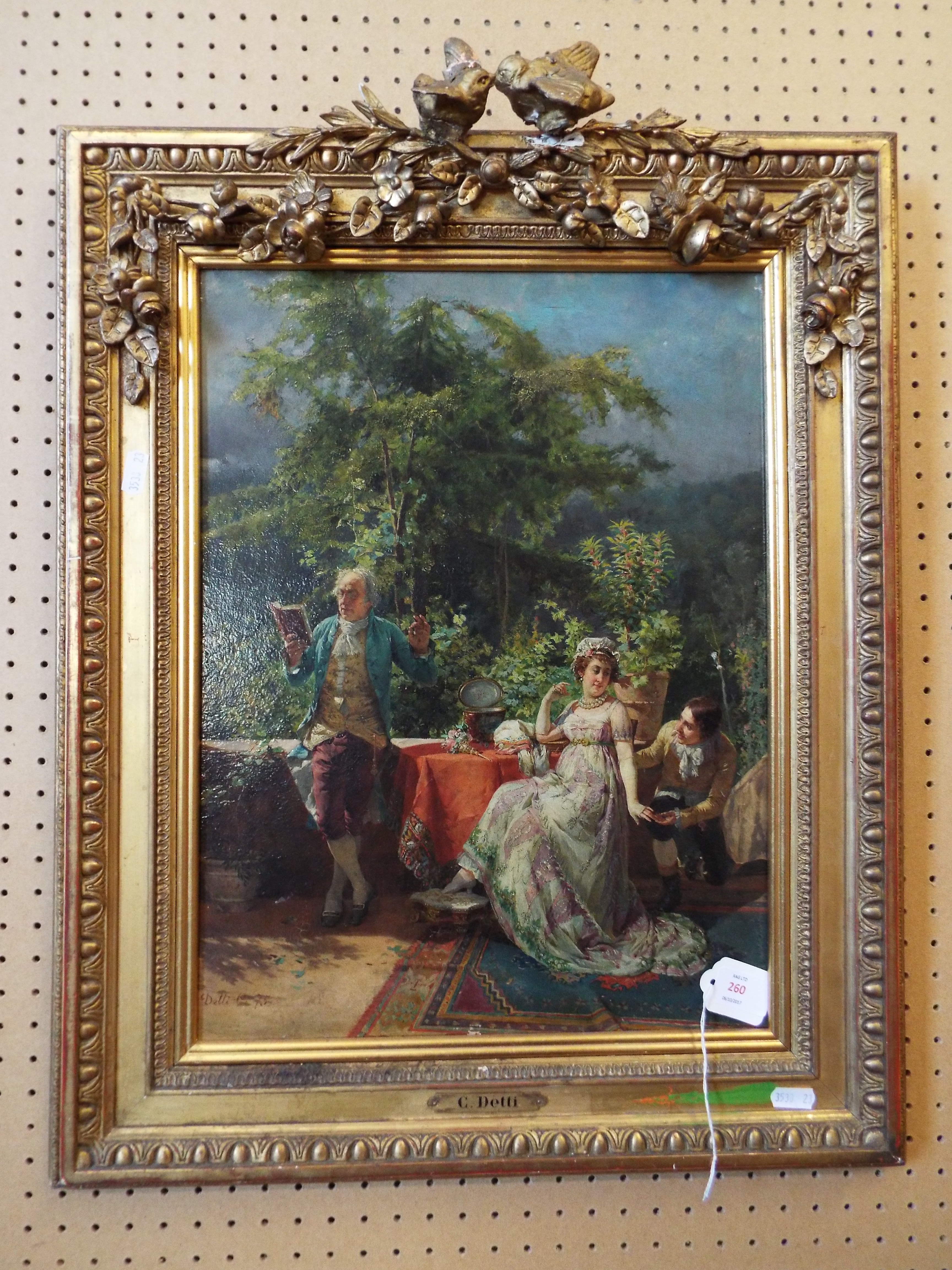 CESARE AUGUSTO DETTI (Italian, 1847 - 1914) oil on panel depicting ...