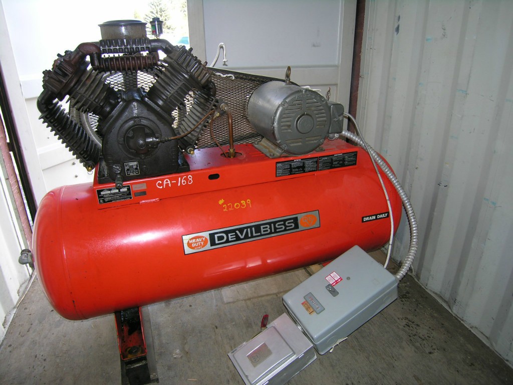 DeVilbiss model 445 Air Compressor 15HP - Horizontal Tank 300PSI