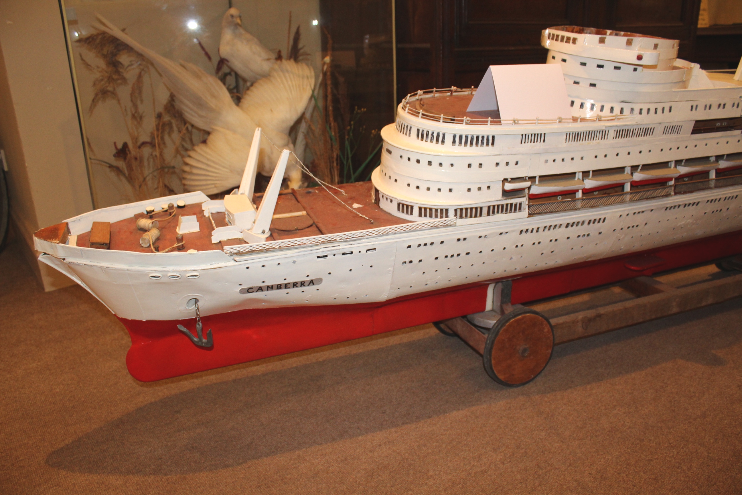 LARGE MODEL BOAT - SS CANBERRA a large and detailed hand made model of ...