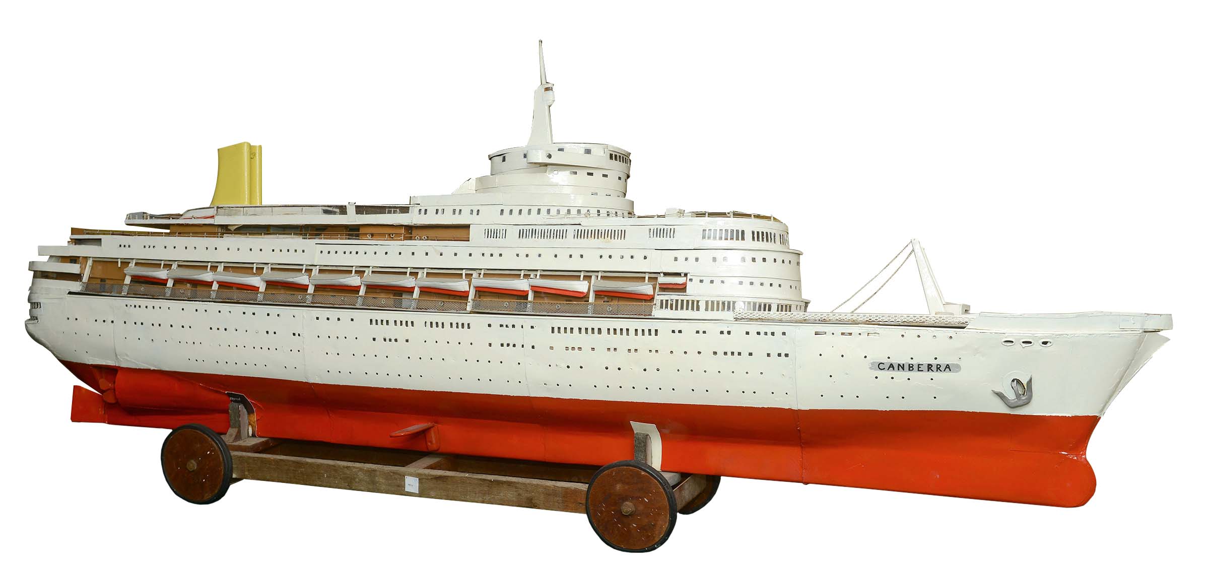 LARGE MODEL BOAT - SS CANBERRA a large and detailed hand made model of ...