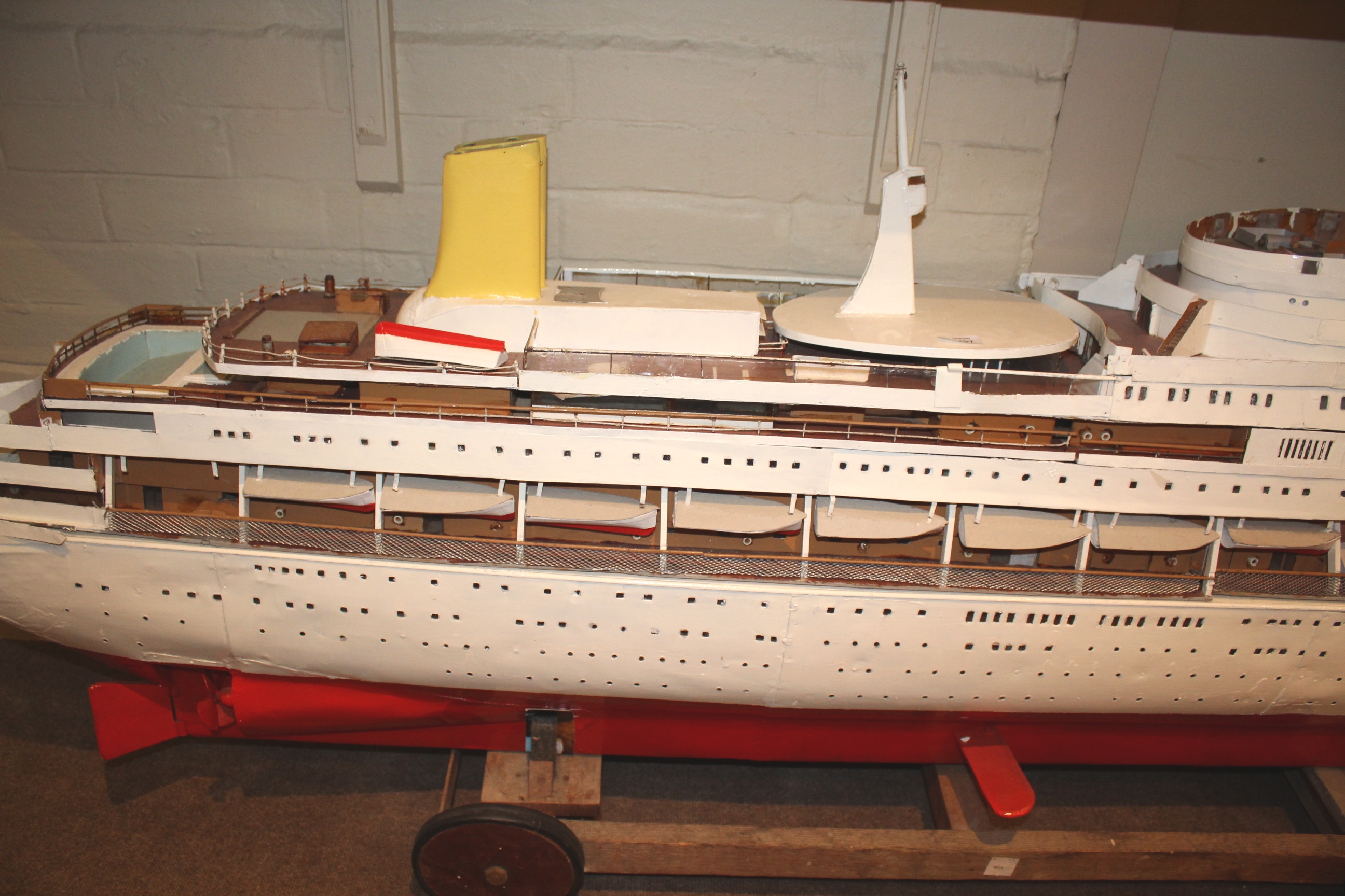 LARGE MODEL BOAT - SS CANBERRA a large and detailed hand made model of ...
