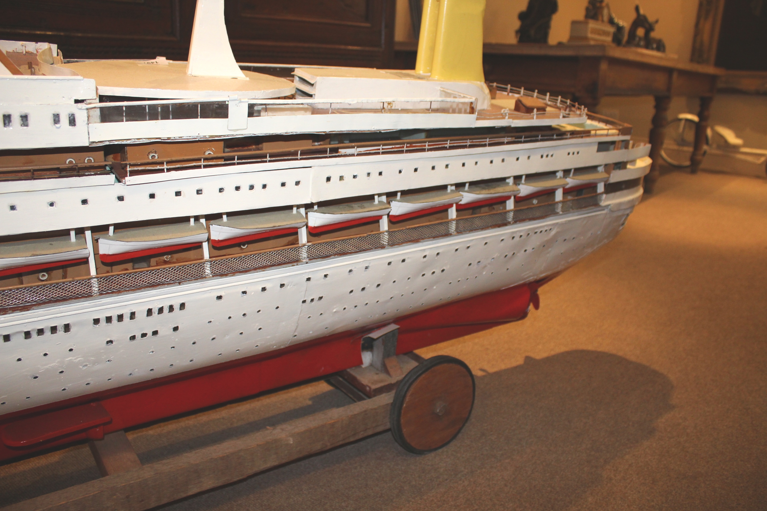 LARGE MODEL BOAT - SS CANBERRA a large and detailed hand made model of ...