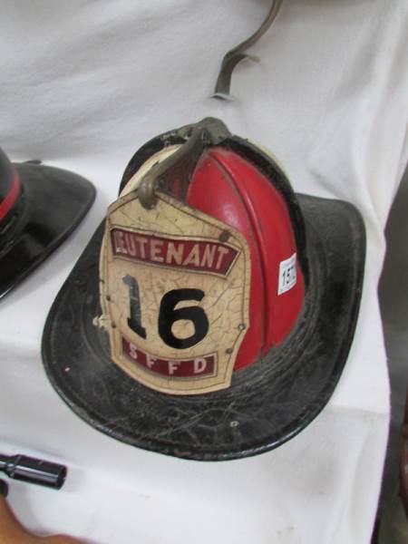 An 'SFFD' San Francisco fire department Lieutenant No.16 leather ...