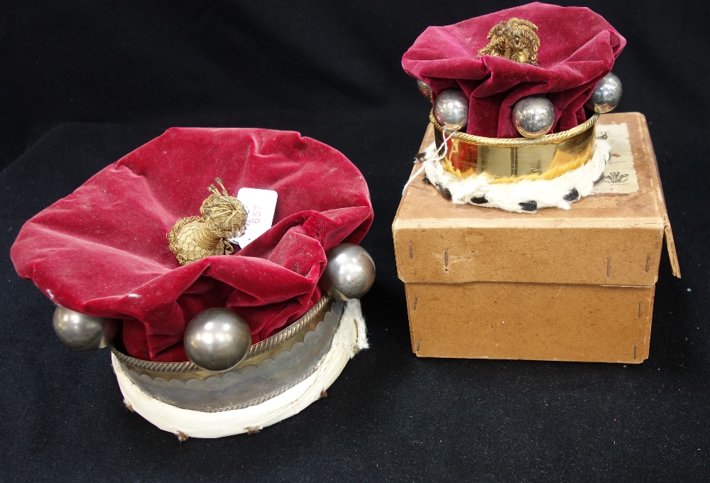 A PAIR OF CEREMONIAL BARON & BARONNESS CORONETS FROM EDE & RAVENSCROFT ...