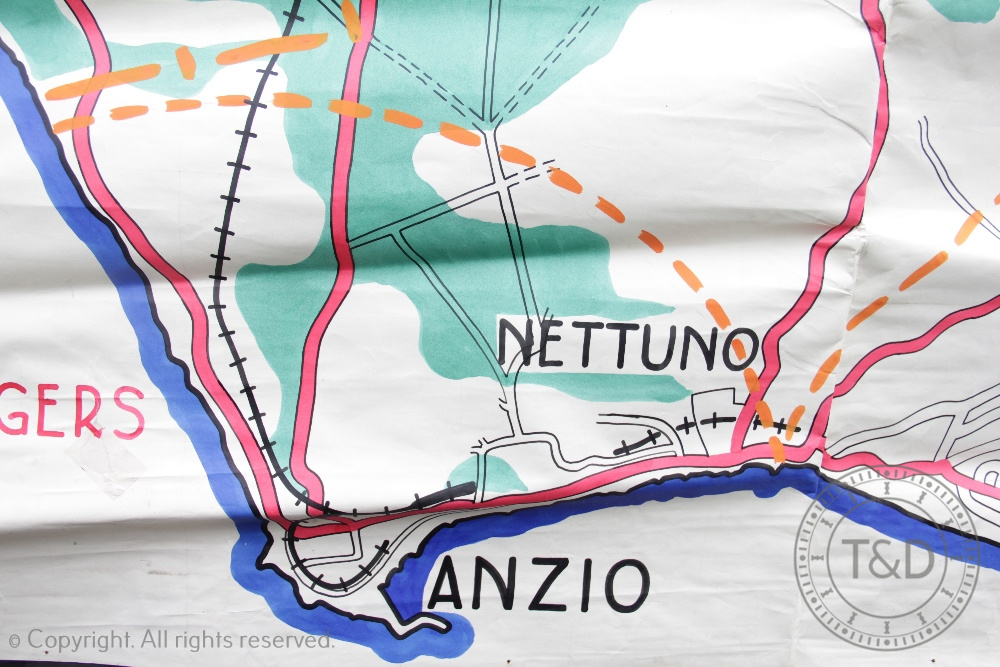 An original World War II brigade level orders sketch map of the Anzio ...