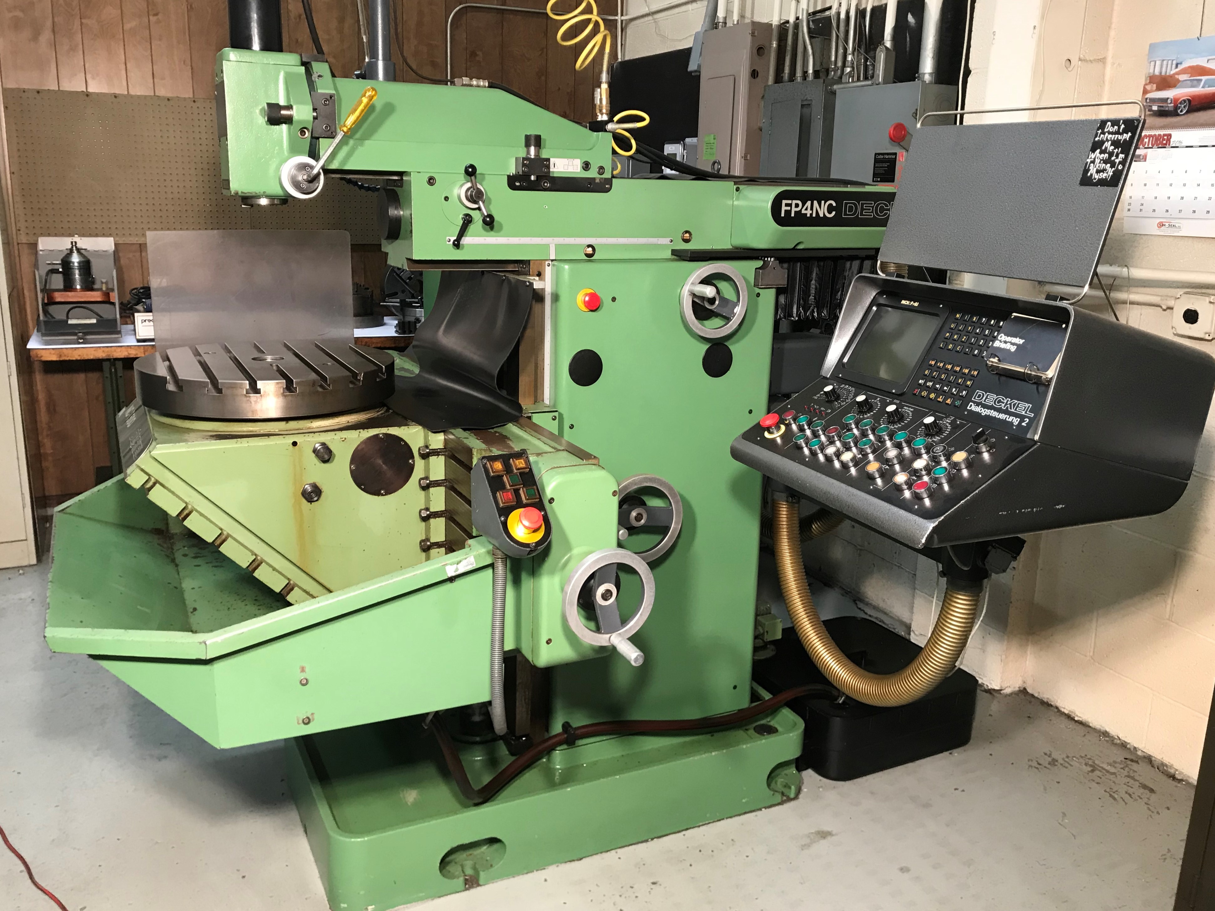 Deckel Mod. FP4 NC Universal Vert / Horiz CNC Milling Machine S/N 2810 ...