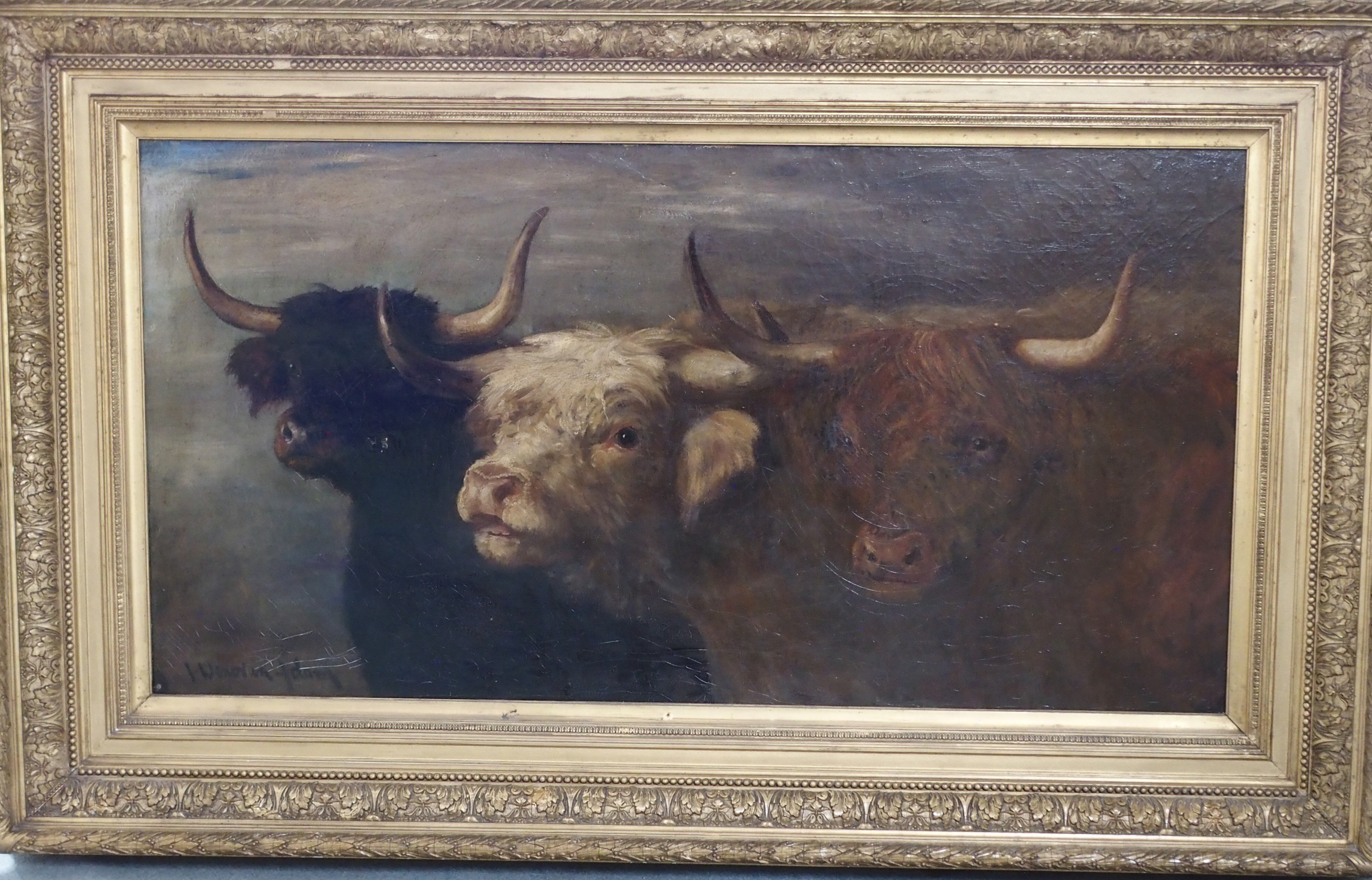 JOSEPH DENOVAN ADAM RSA, RSW (SCOTTISH 1842-1896) HIGHLAND CATTLE Oil ...