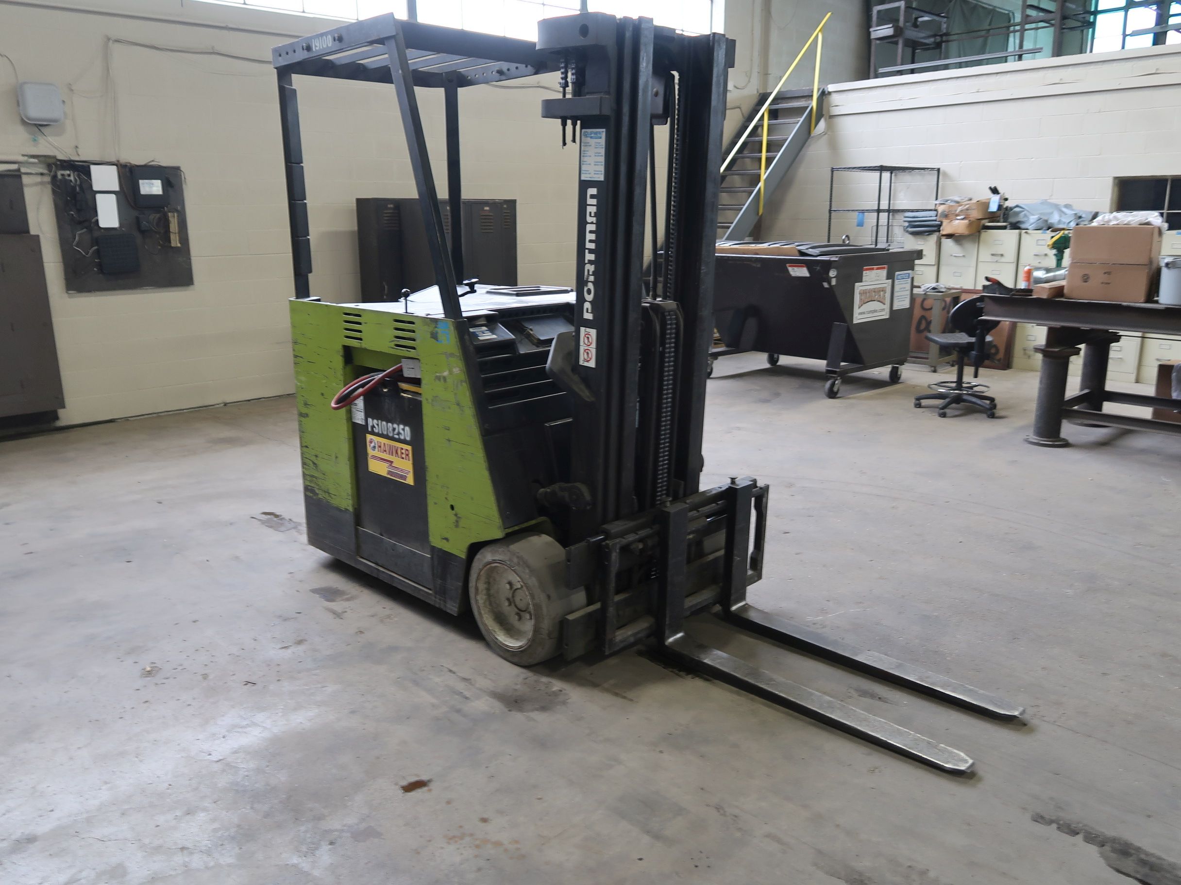 4,000 LB. CLARK MODEL ESM25 ELECTRIC STAND UP LIFT TRUCK; S/N ESM245 ...