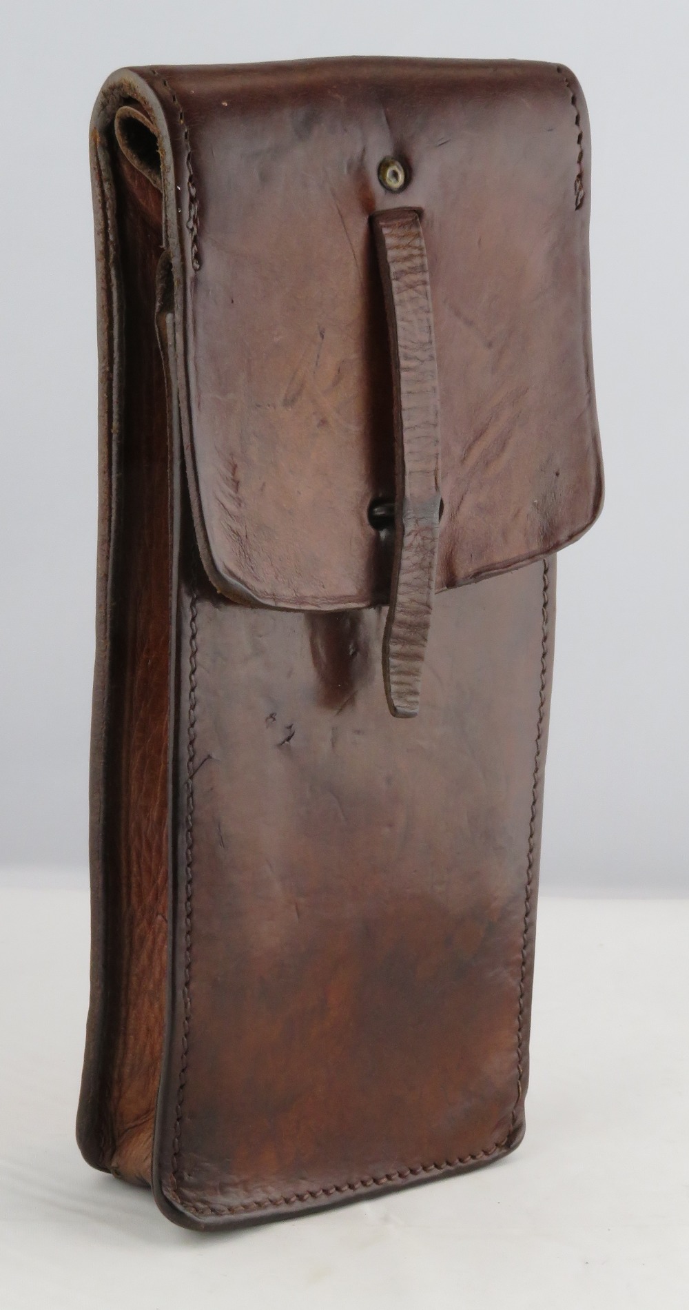 WWI leather military officers map case