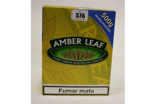 Ten x 50g pouches of Amber Leaf (500g).