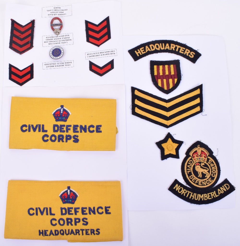Large Collection of Civil Defence Cloth Insignia, Metal Badges and ...