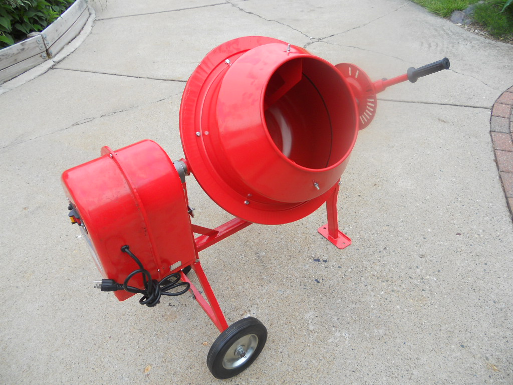 Small Cement Mixer by Central Machinery. 1-1/4 cu. ft. capacity. Will ...