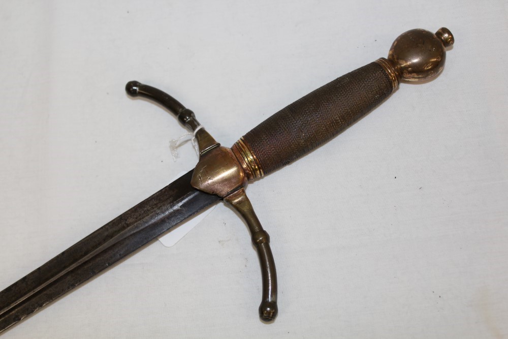 18th century and earlier robe sword with gilt copper cruciform hilt ...