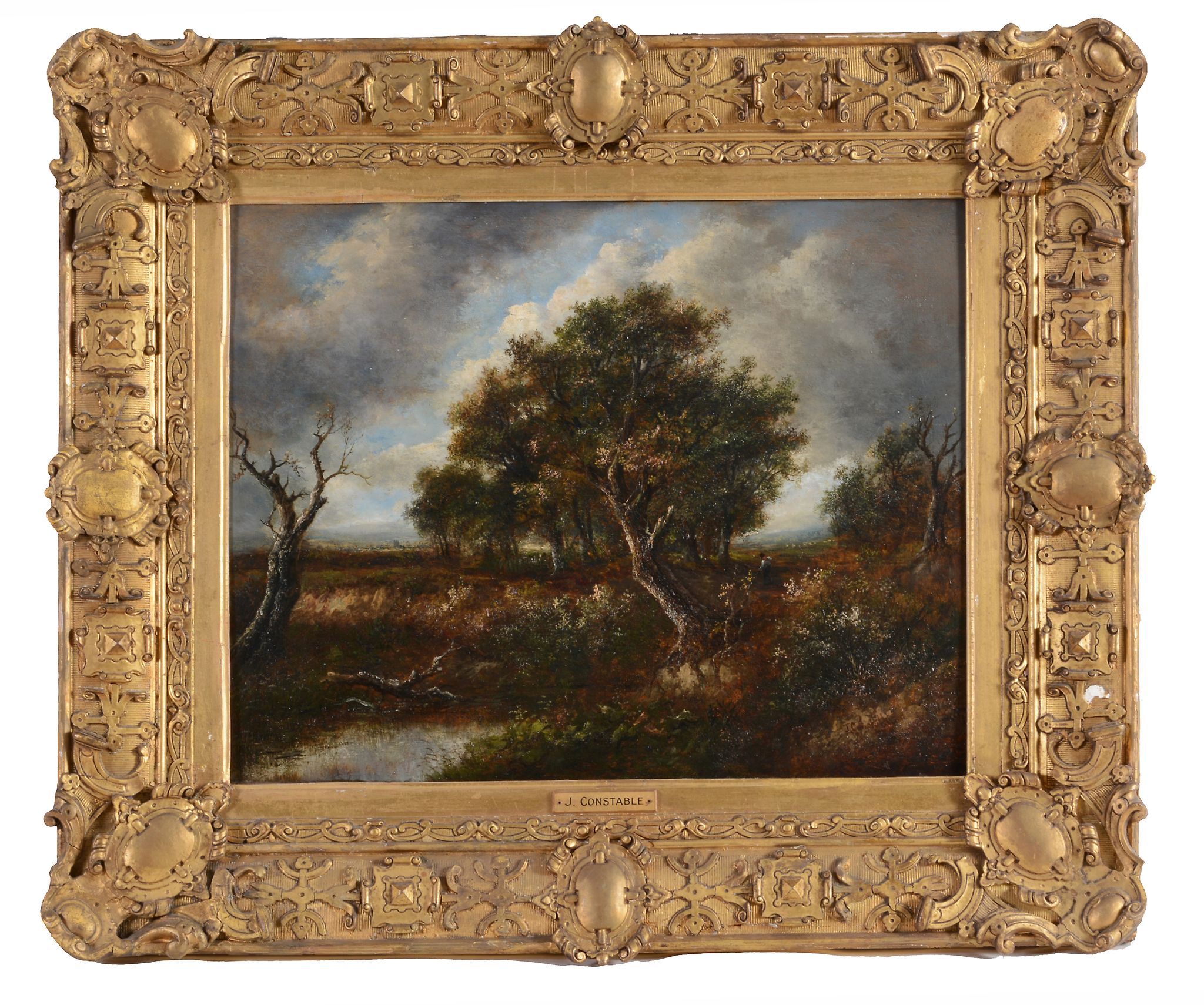 Follower of John Constable (1776-1837) - A riverside landscape Oil on ...
