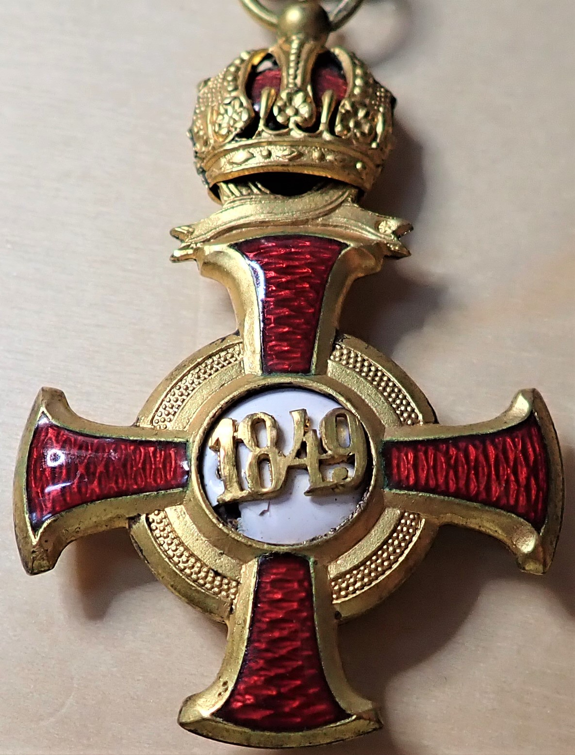 WW1 era Austro-Hungarian Golden Cross of Merit with crown by Wilhelm ...