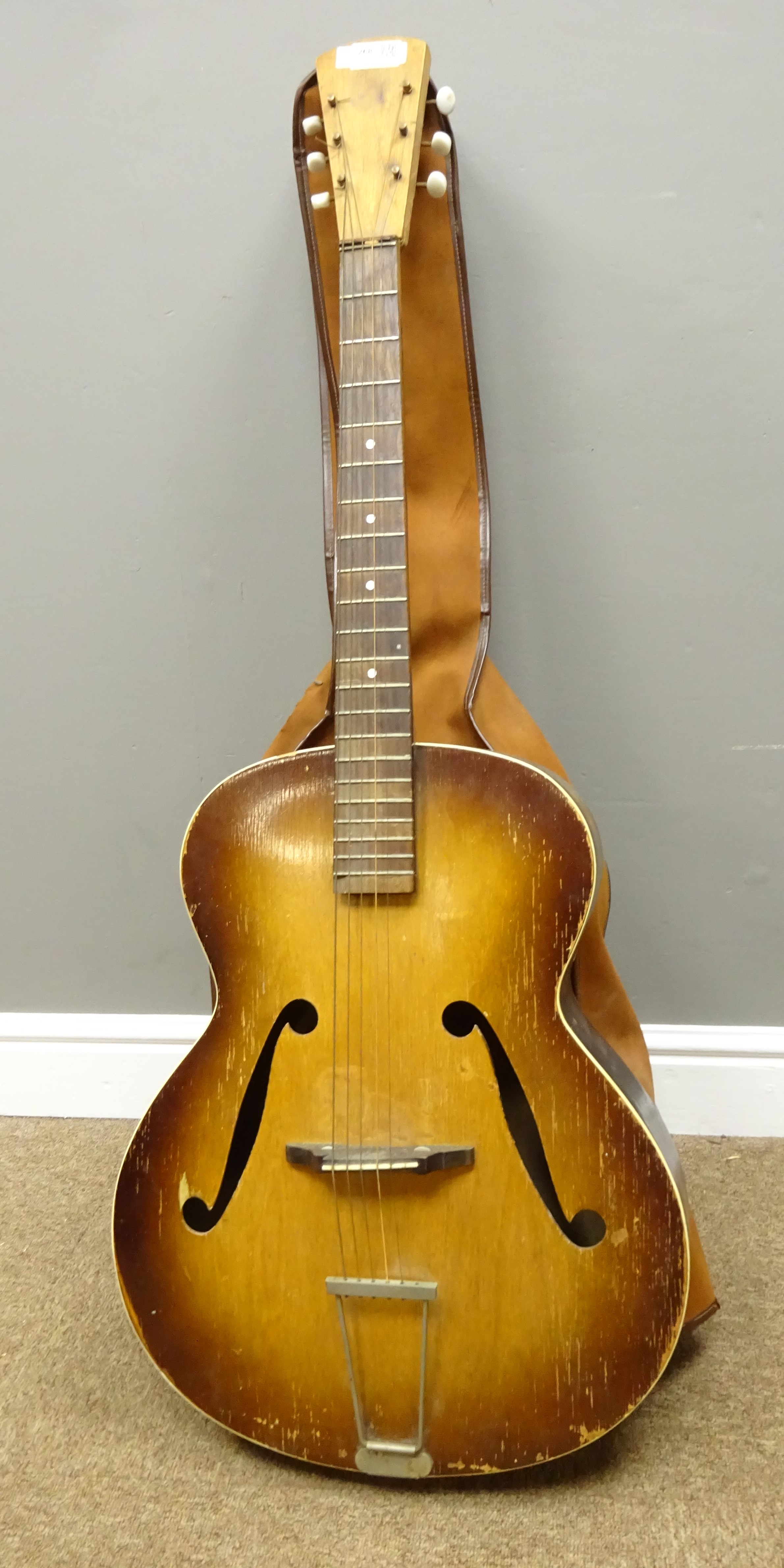 1950's Zenith acoustic guitar, model 17, no. 7250/ 76247 with canvas ...