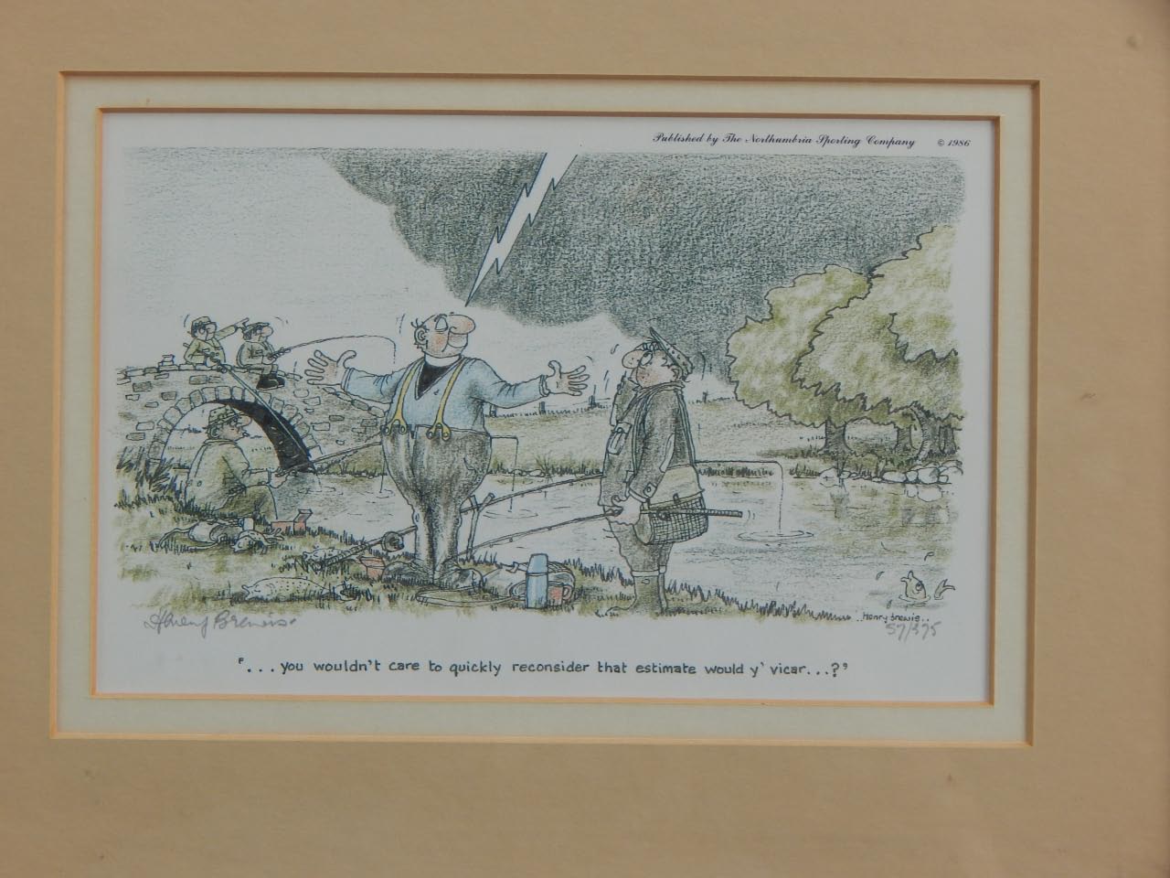 Henry Brewis (1932-2000). Five artist signed coloured printed cartoons ...