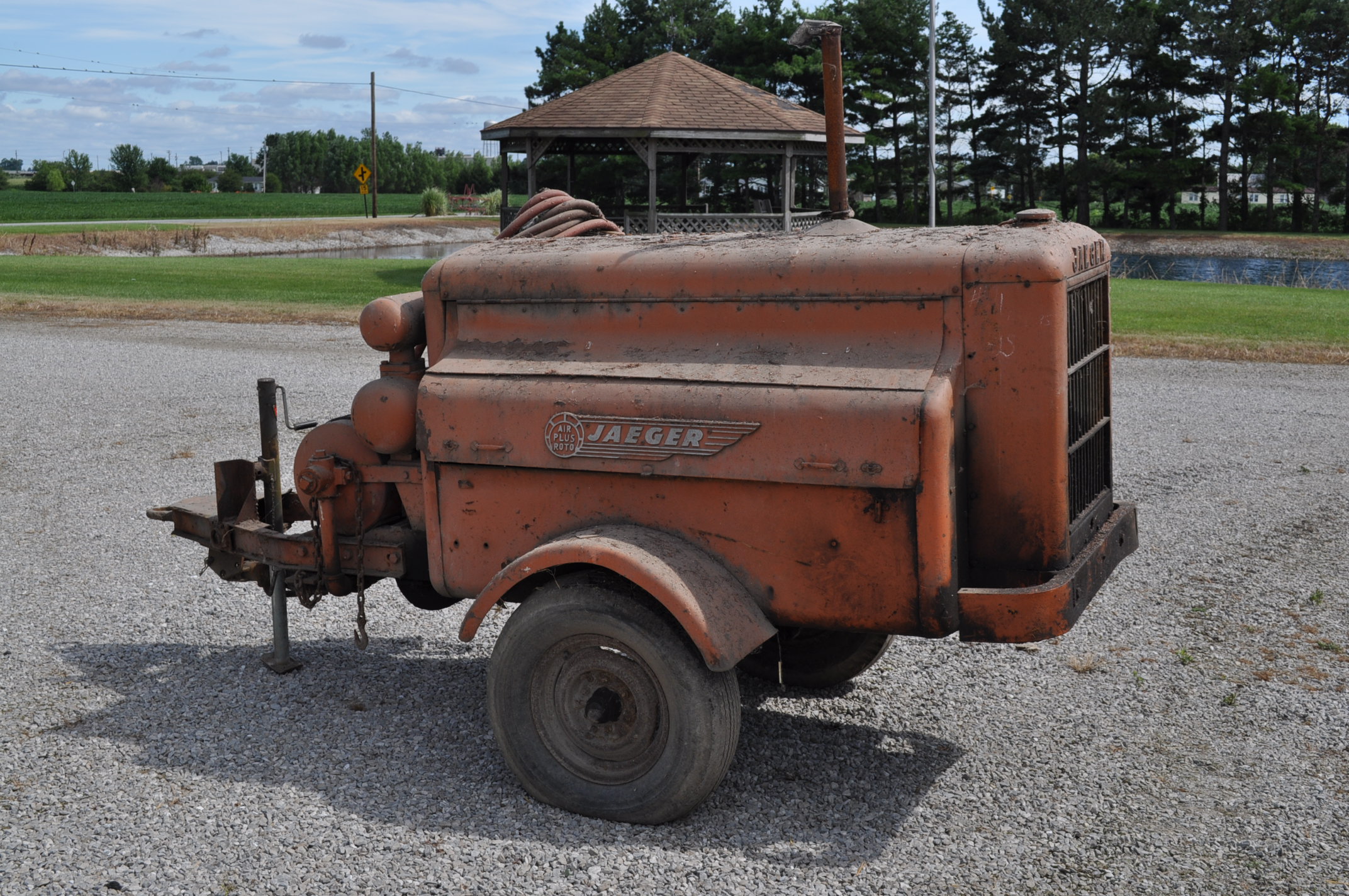 Jaeger Air Plus Roto air compressor, Continental Motors 6 cyl flat head ...