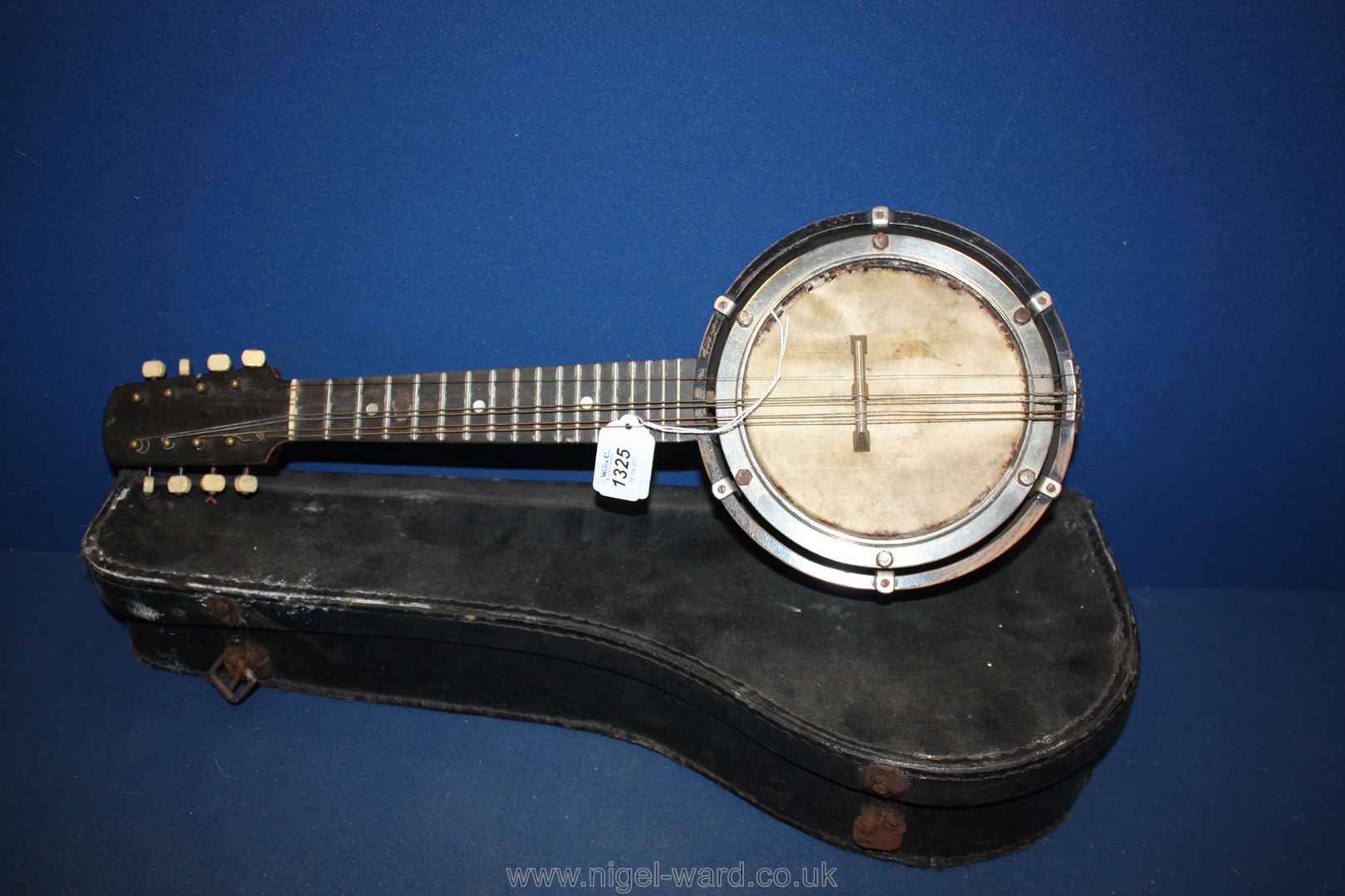A vintage banjo.