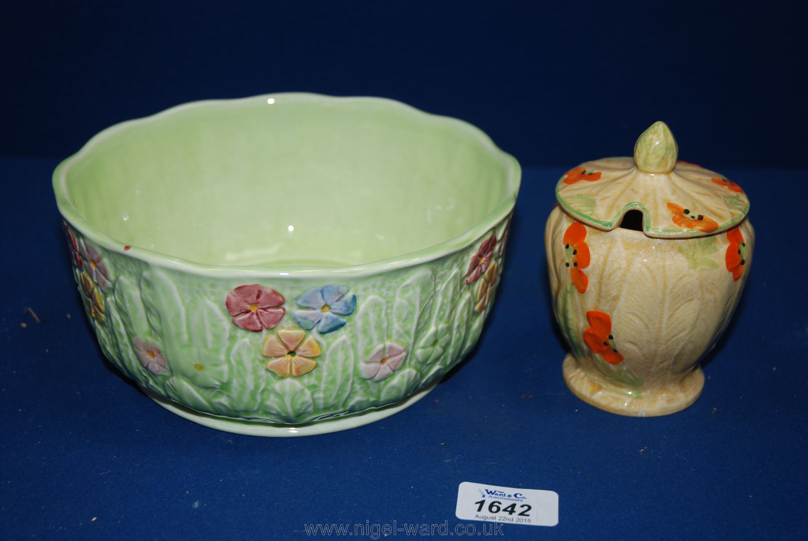 A Melba ware Bowl and a Burgess ware preserve pot.
