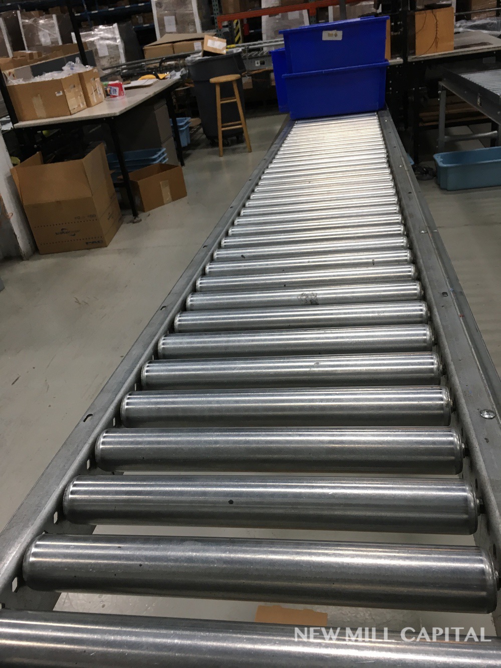 Spring Assisted Roller Conveyor & Gate, Approx 20ft OA Length, 15in ...