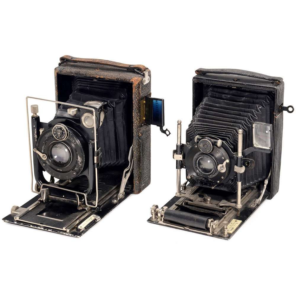 2 Prototype Folding-Bed Cameras 1) Ica, Dresden. Ica plate camera 9 x ...