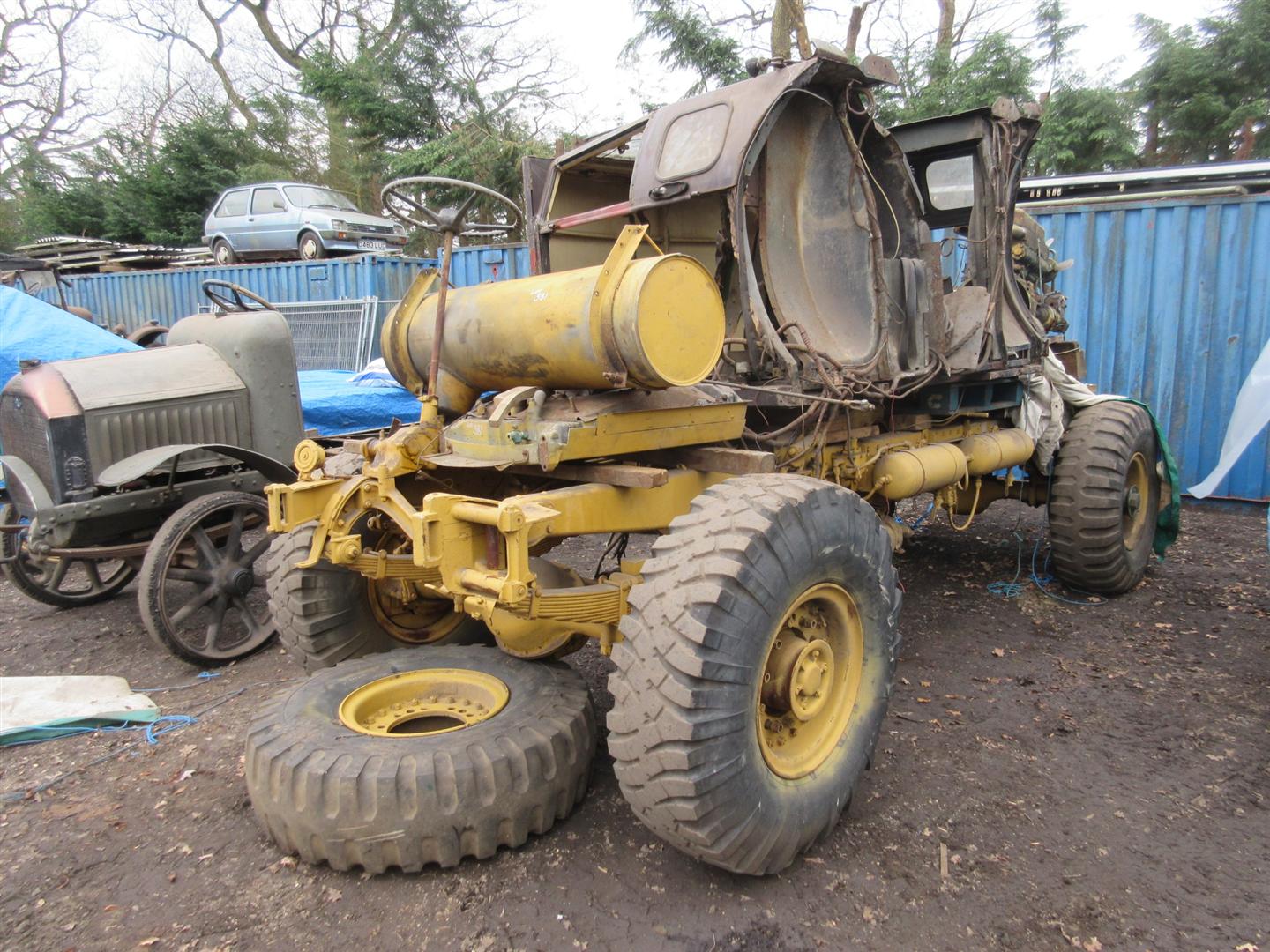 AEC Matador rolling chassis A part earlier restoration with the engine ...