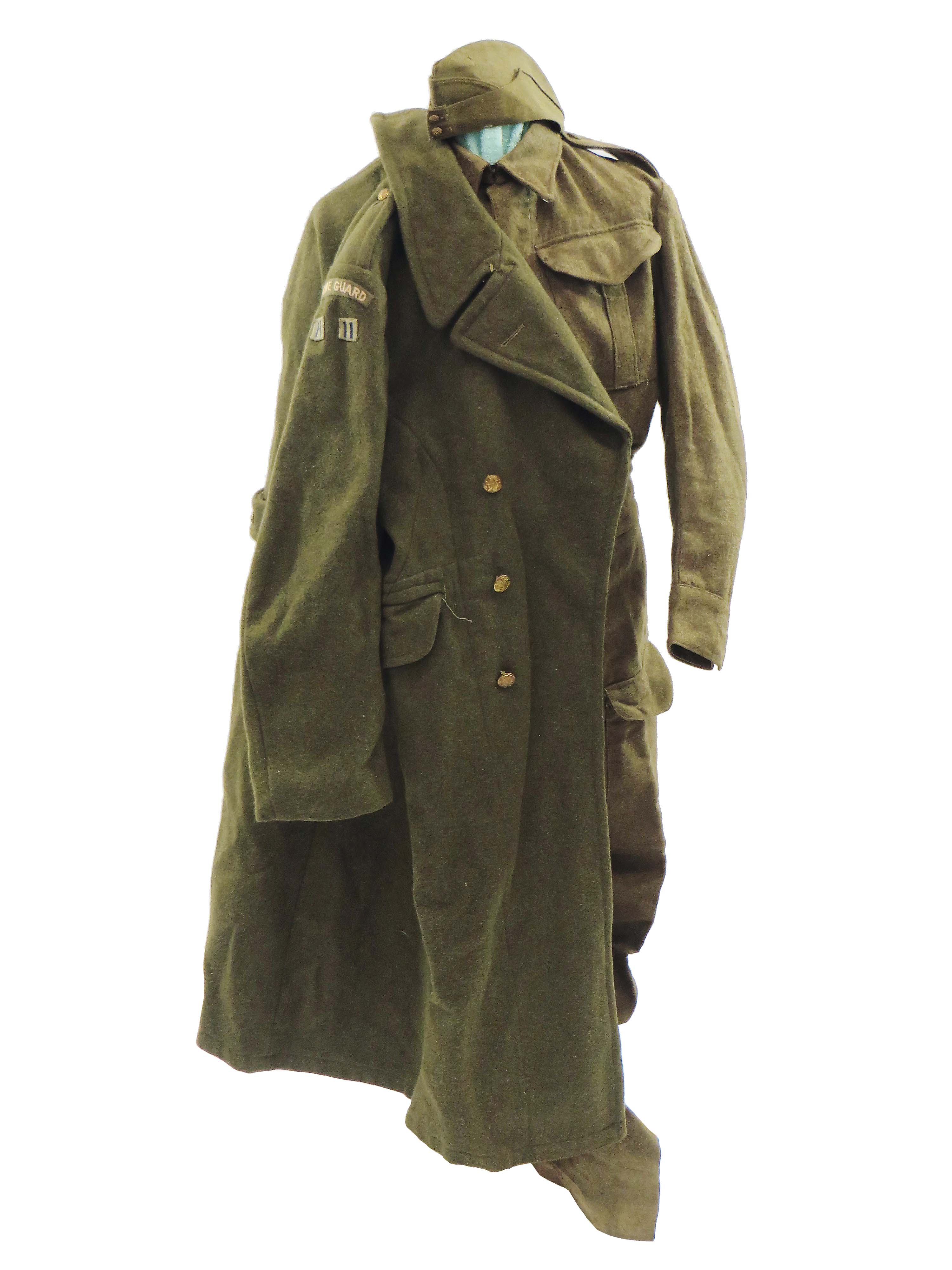 Good Complete Home Guard Uniform Set consisting 1937 pattern khaki ...