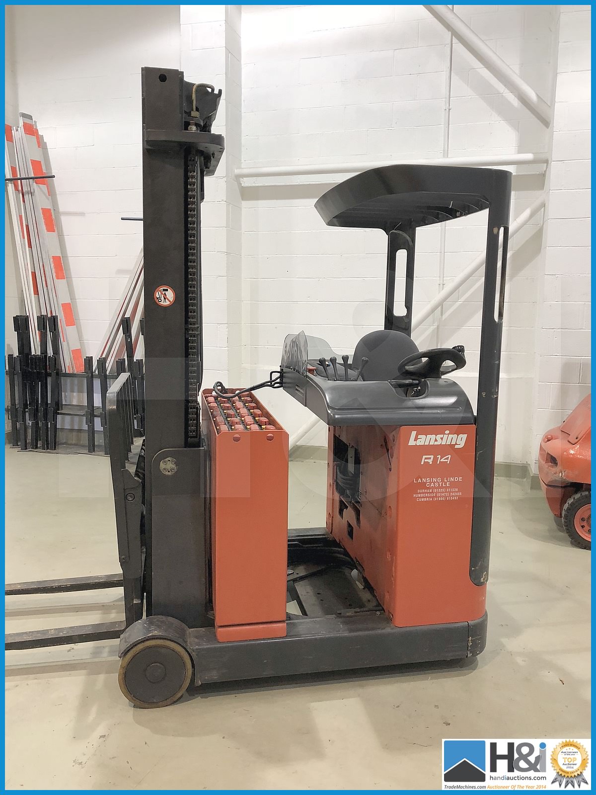Lansing Linde R14 warehouse reach truck forklift. Currently showing ...