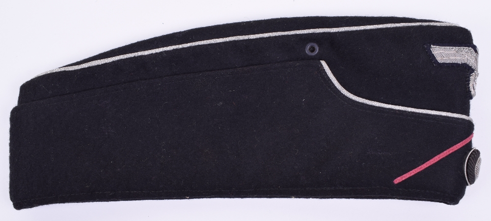 Rare WW2 German Panzer Officers Overseas / Side Cap, fine black wool ...
