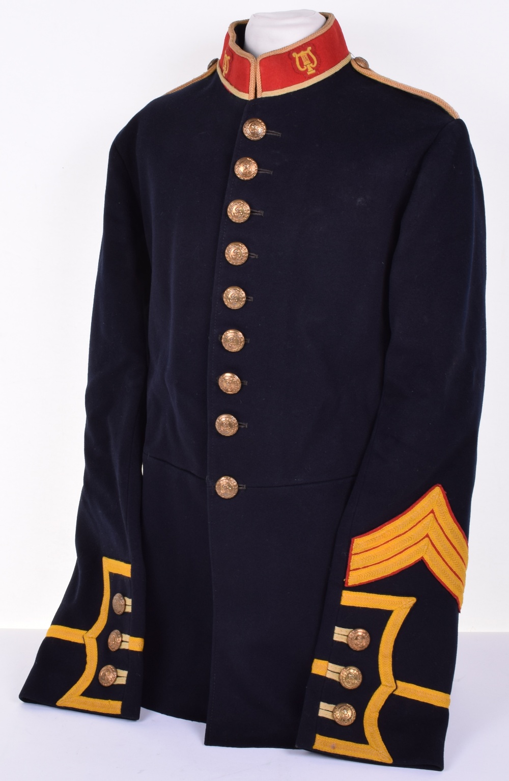 Royal Marine Band Dress Tunic, blue dress tunic with red collar, twist ...