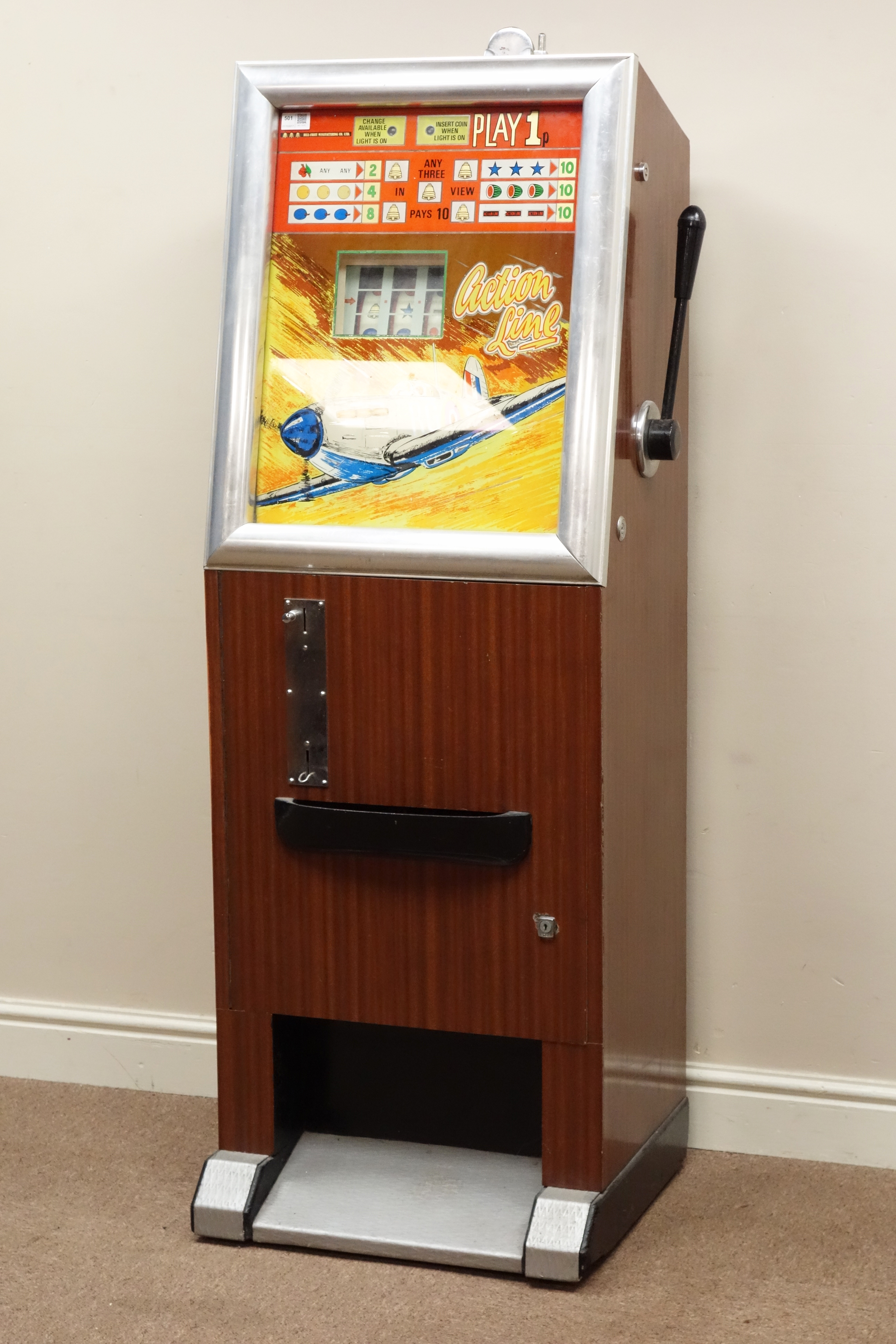 1960s vintage retro 'Action Line' one arm bandit gambling machine by ...