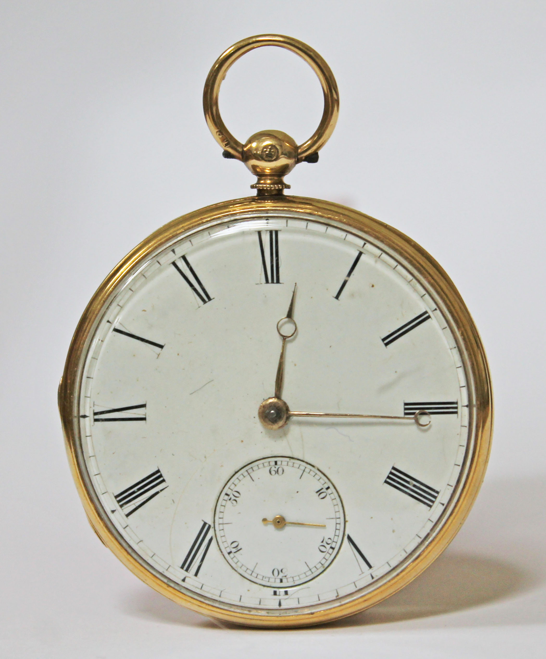 An early Victorian 18ct gold pocket watch with open face pocket watch ...