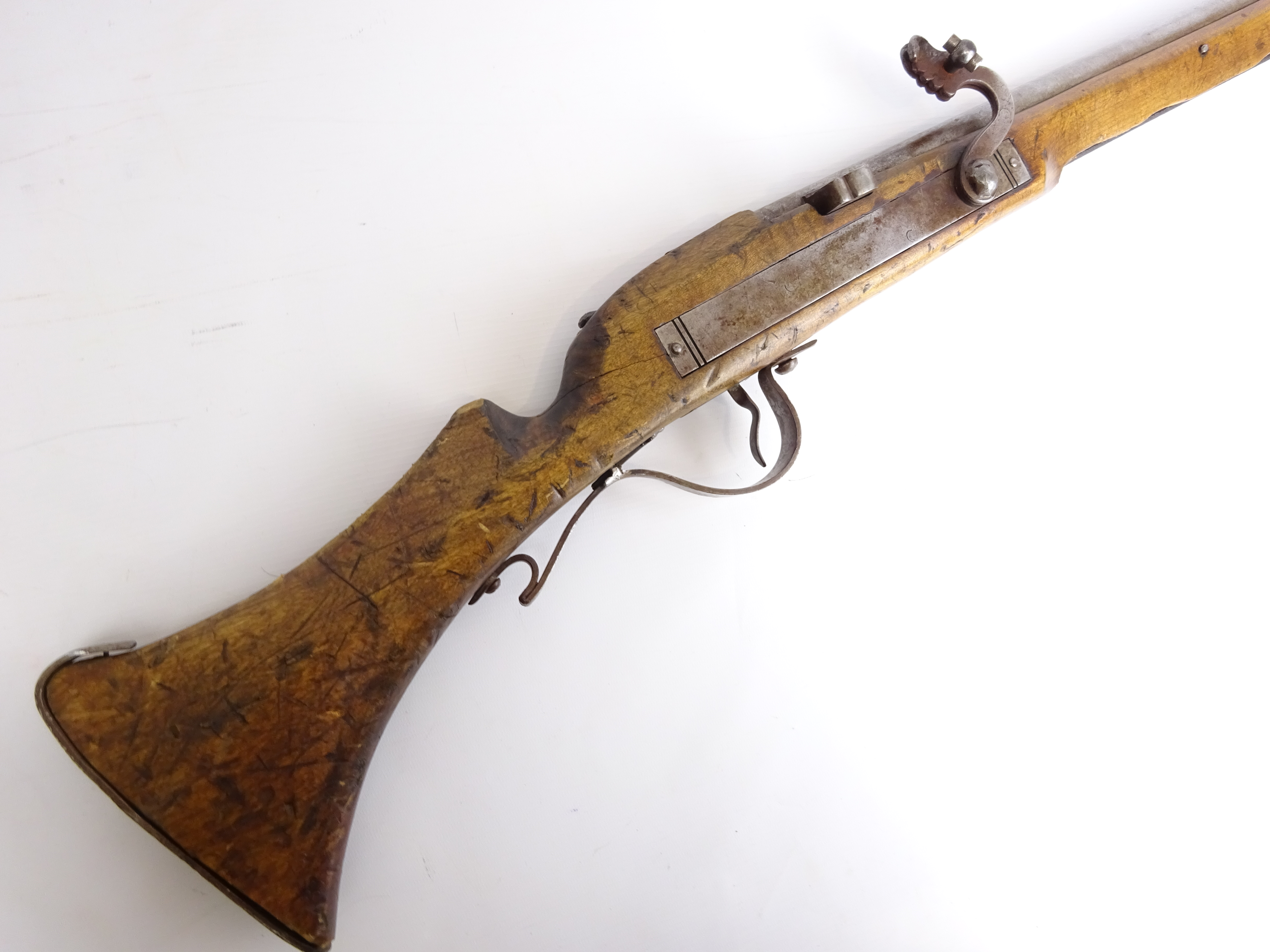 Muzzle loading .614 matchlock musket, 93cm (36.5'') round barrel ...