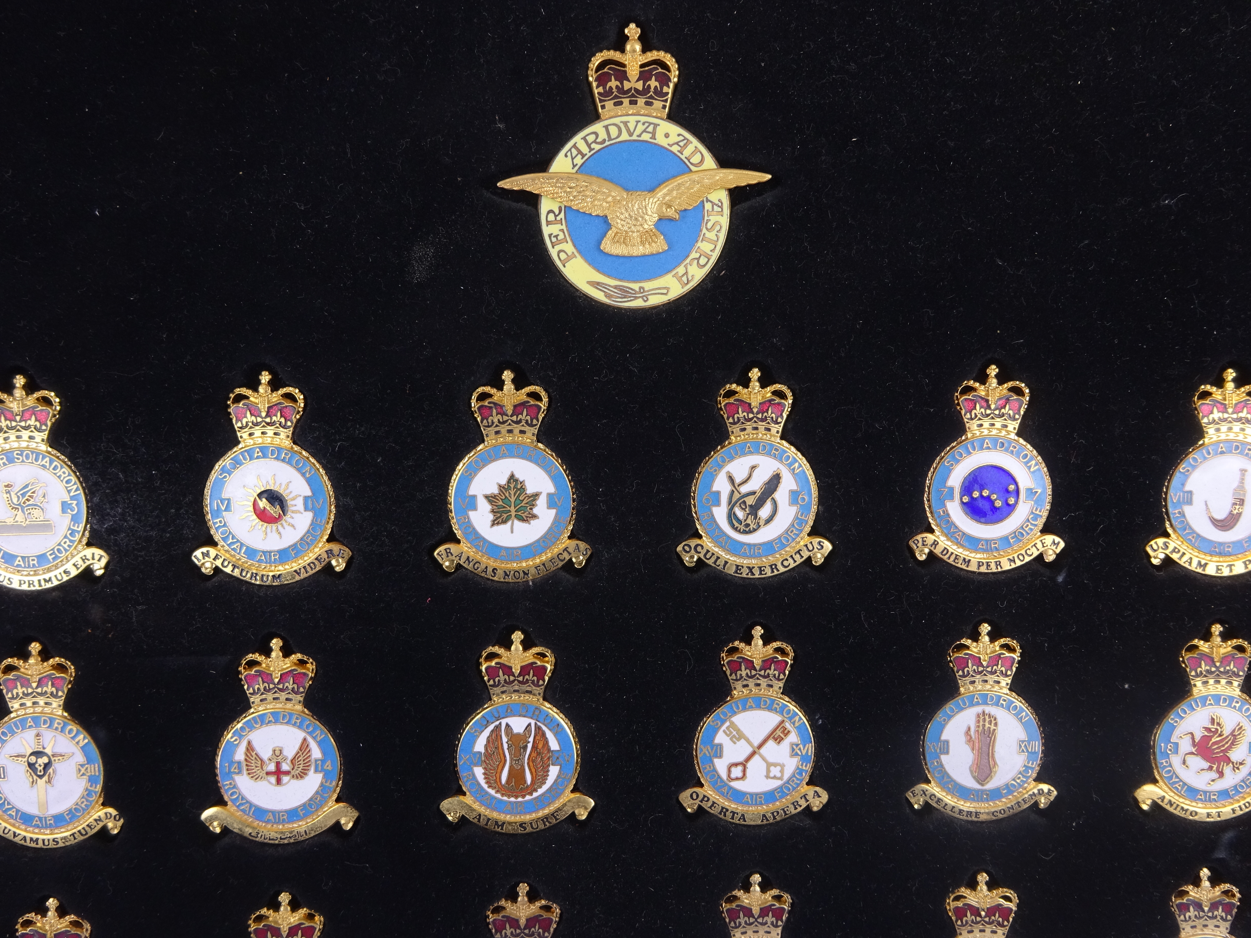 Squadrons of the Royal Air Force miniature enamelled squadron badges ...