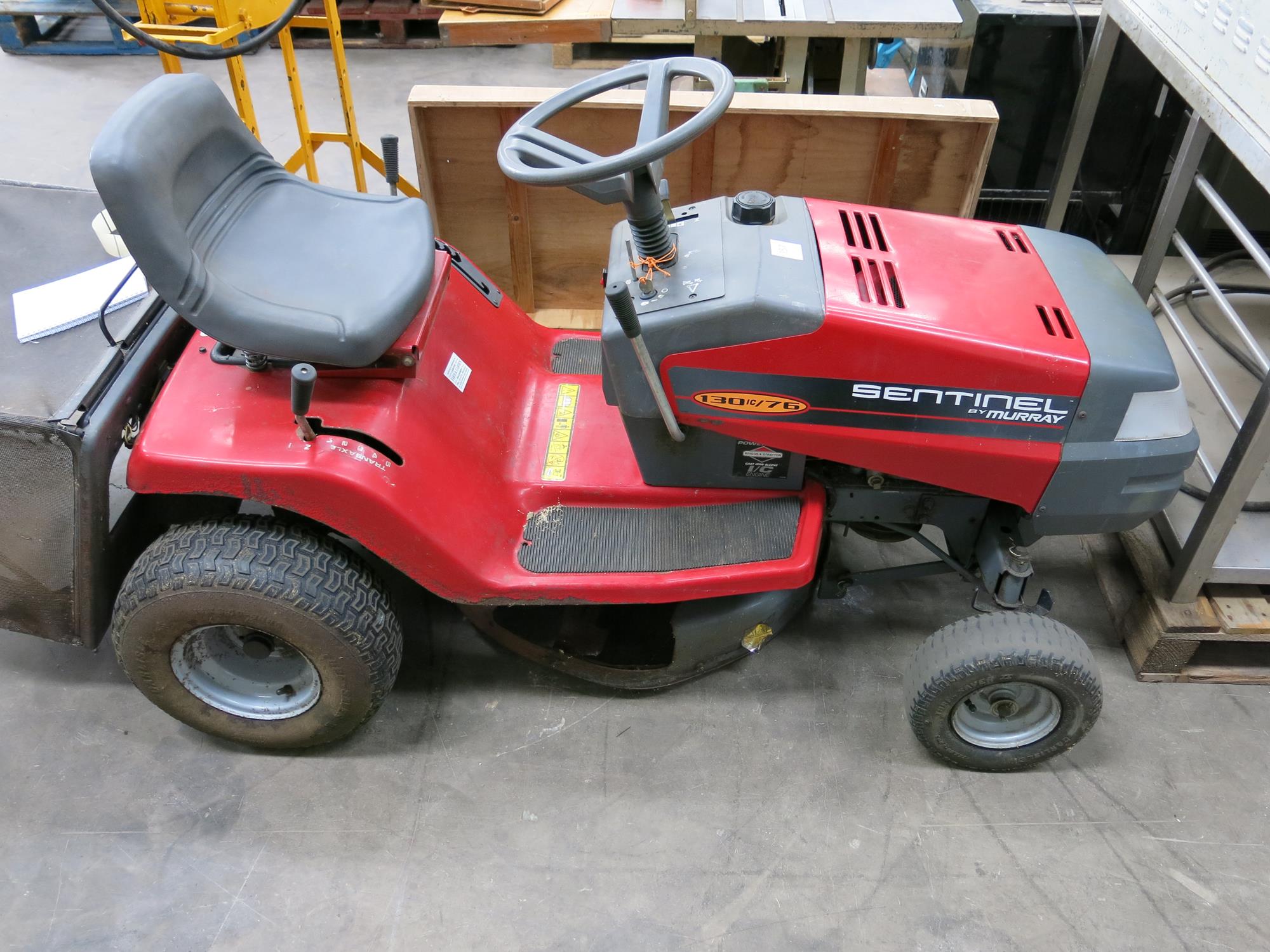 A Murray Sentinel 130ic/76 ride on mower. Please note there is a £10 ...