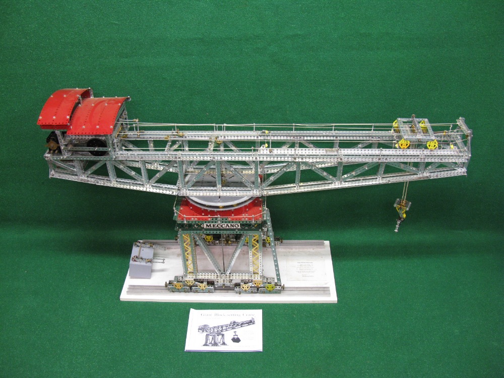 Meccano, a very large model of a block setting crane similar to one ...