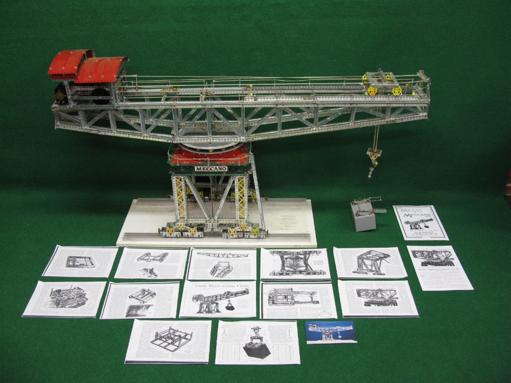 Meccano, a very large model of a block setting crane similar to one ...