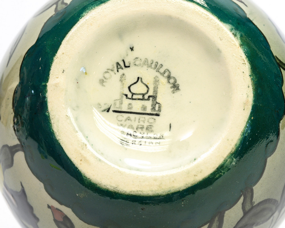 Frederick Rhead for Royal Cauldon, a Cairo Ware double gourd vase ...