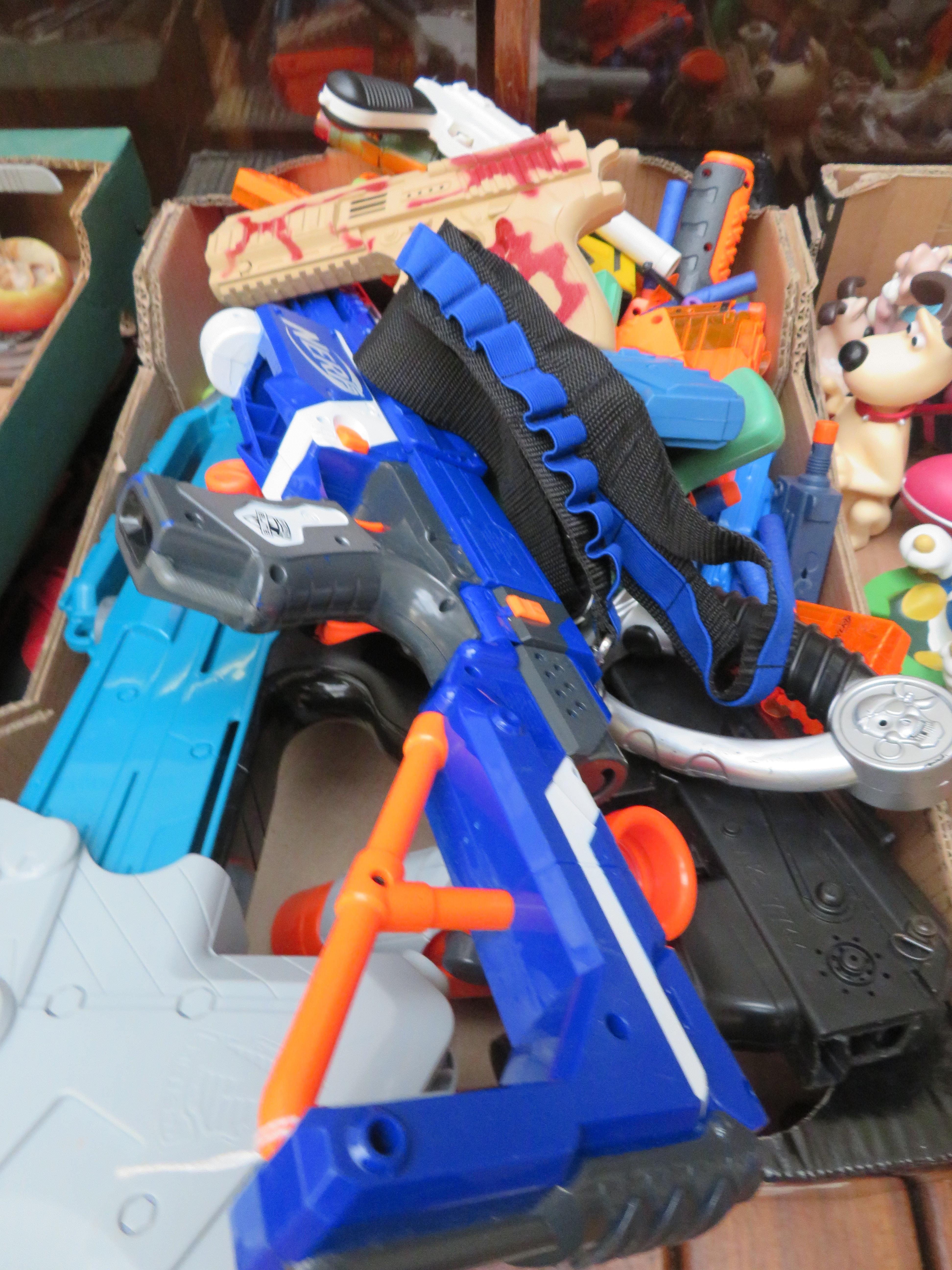 Box of Nerf guns & others