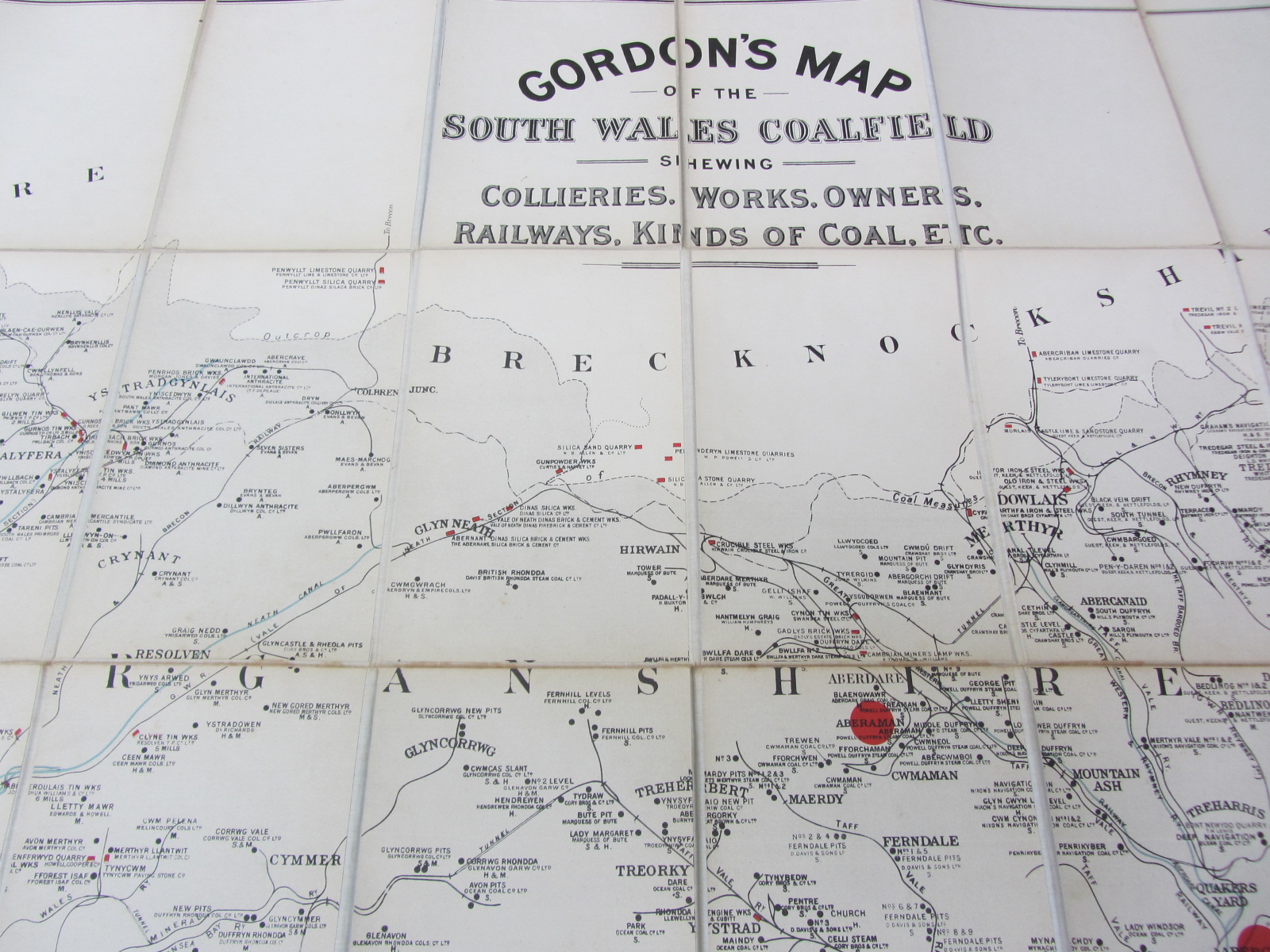 COALFIELD MAP - Gordon's Map of the South Wales Coalfield: shewing ...