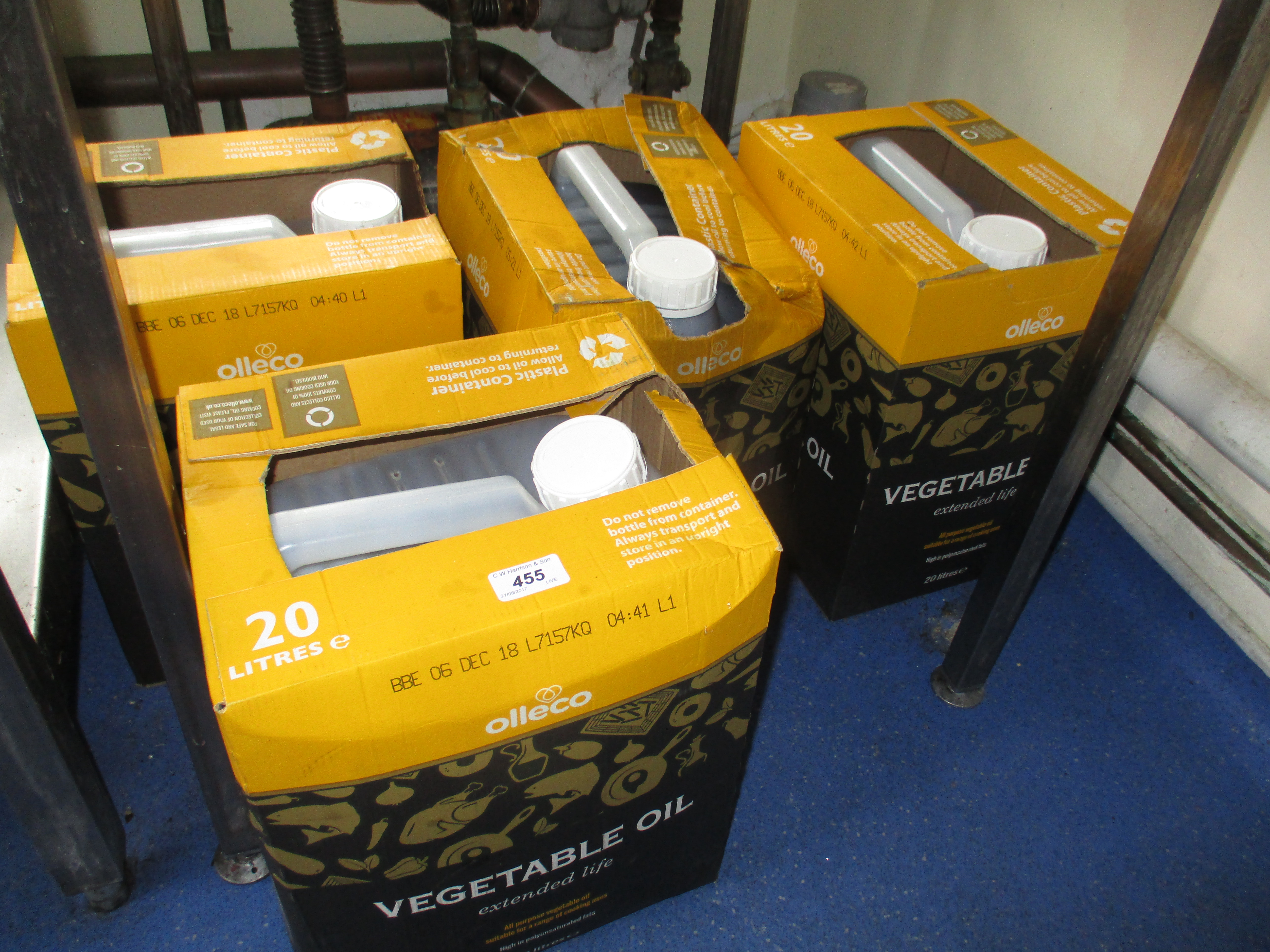 4 x 20litre tubs of Olleco vegetable oil COLLECTION: Tuesday 22nd ...